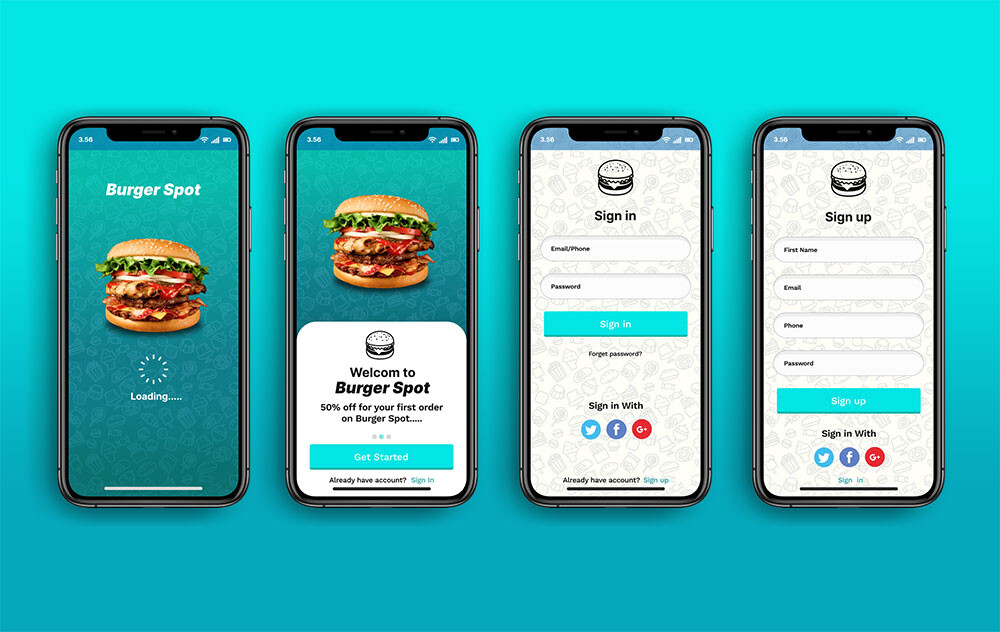 ArtStation - Burger Spot Mobile UI Screens