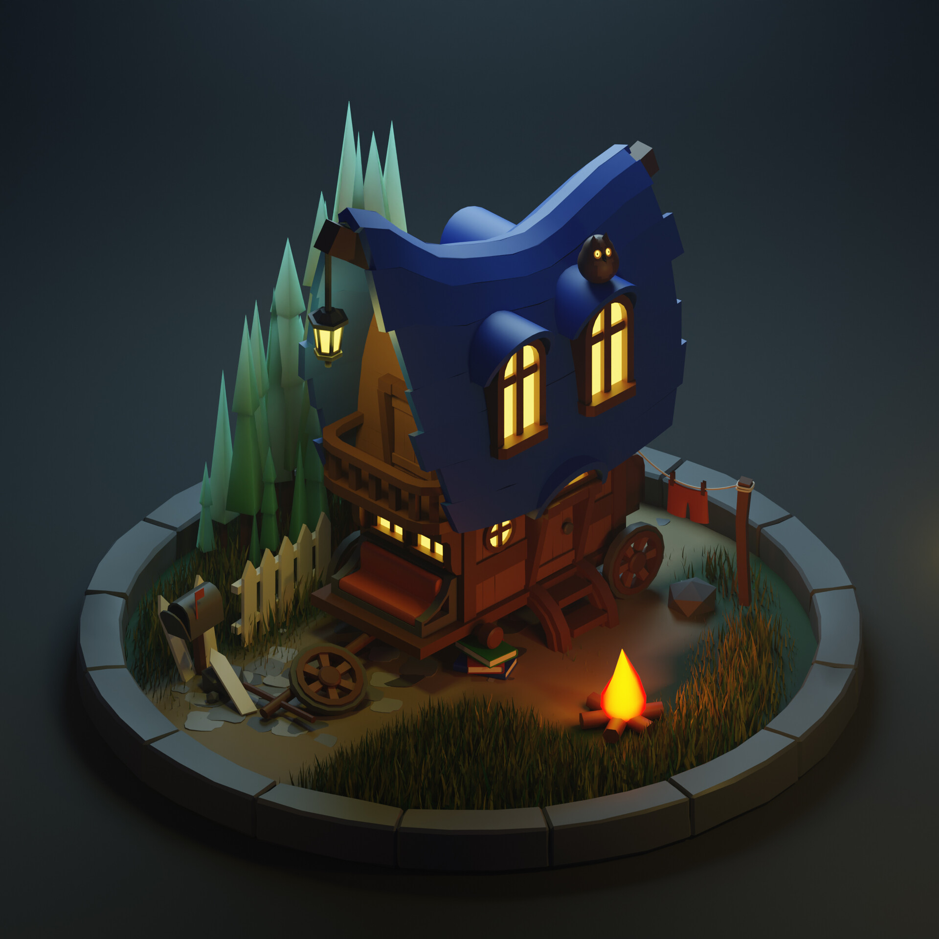 ArtStation - Low-Poly Scene in Blender