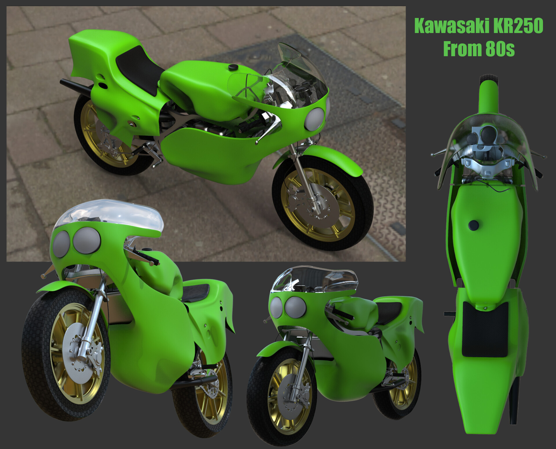ArtStation - Kawasaki KR250 3D Model