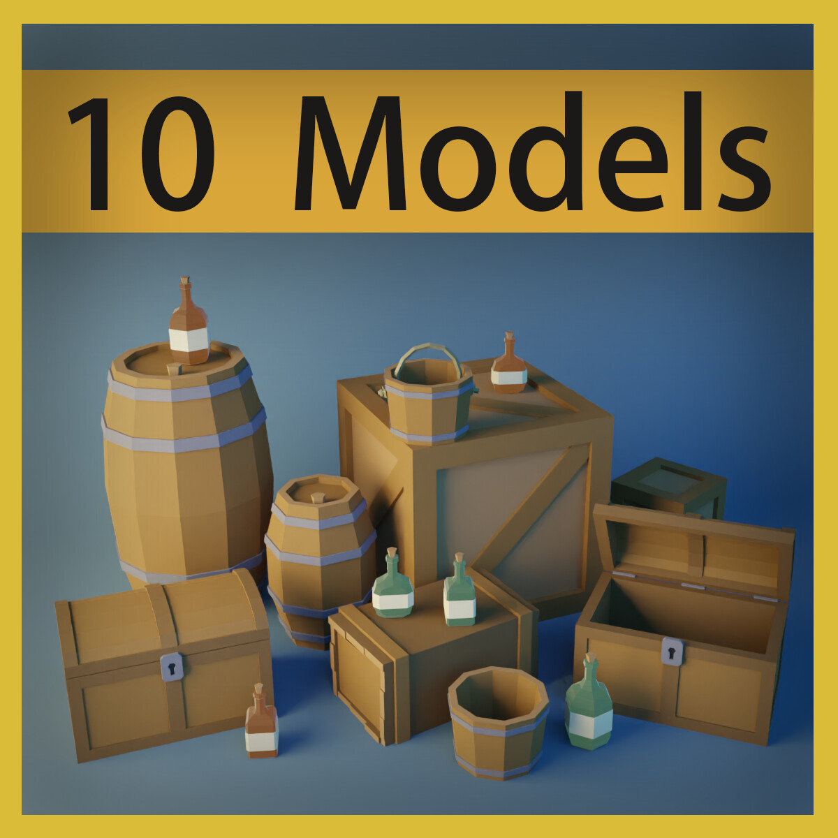 ArtStation - Low Poly Storage Containers