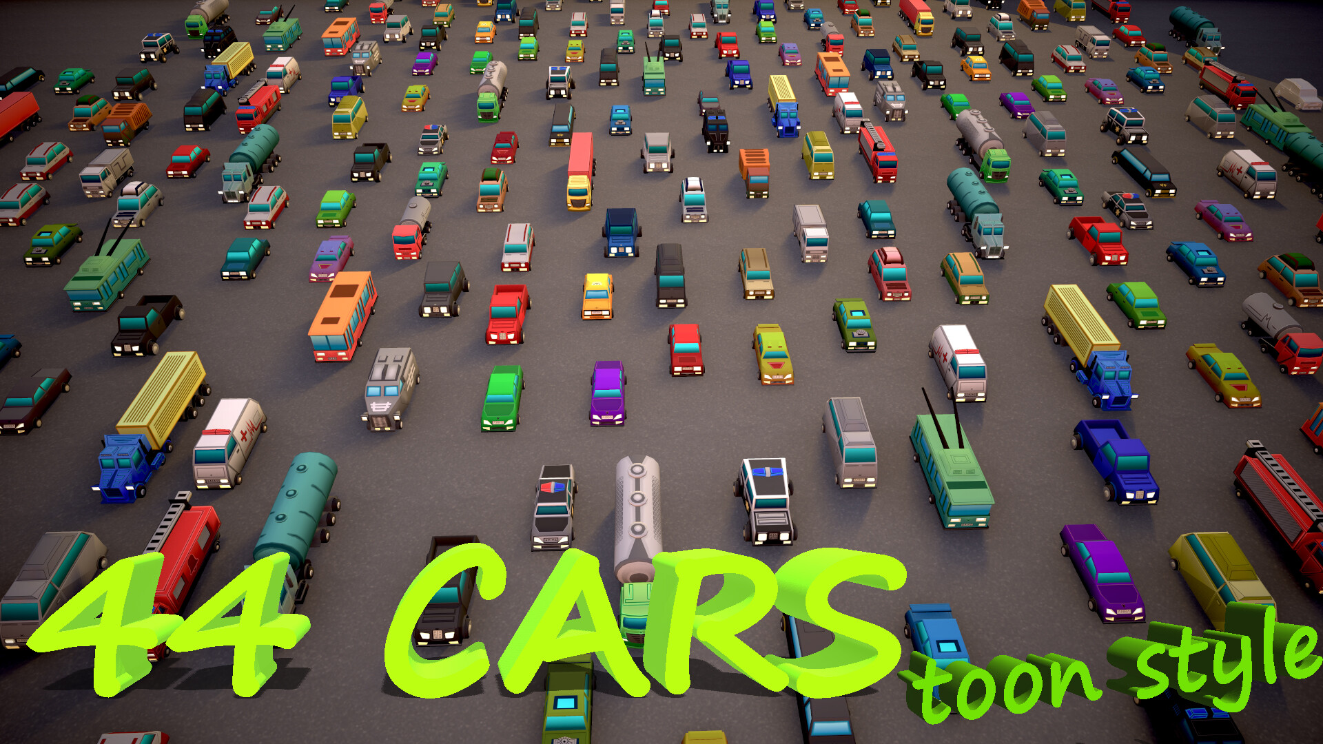 ArtStation - Set of 44 cars. Toon Style