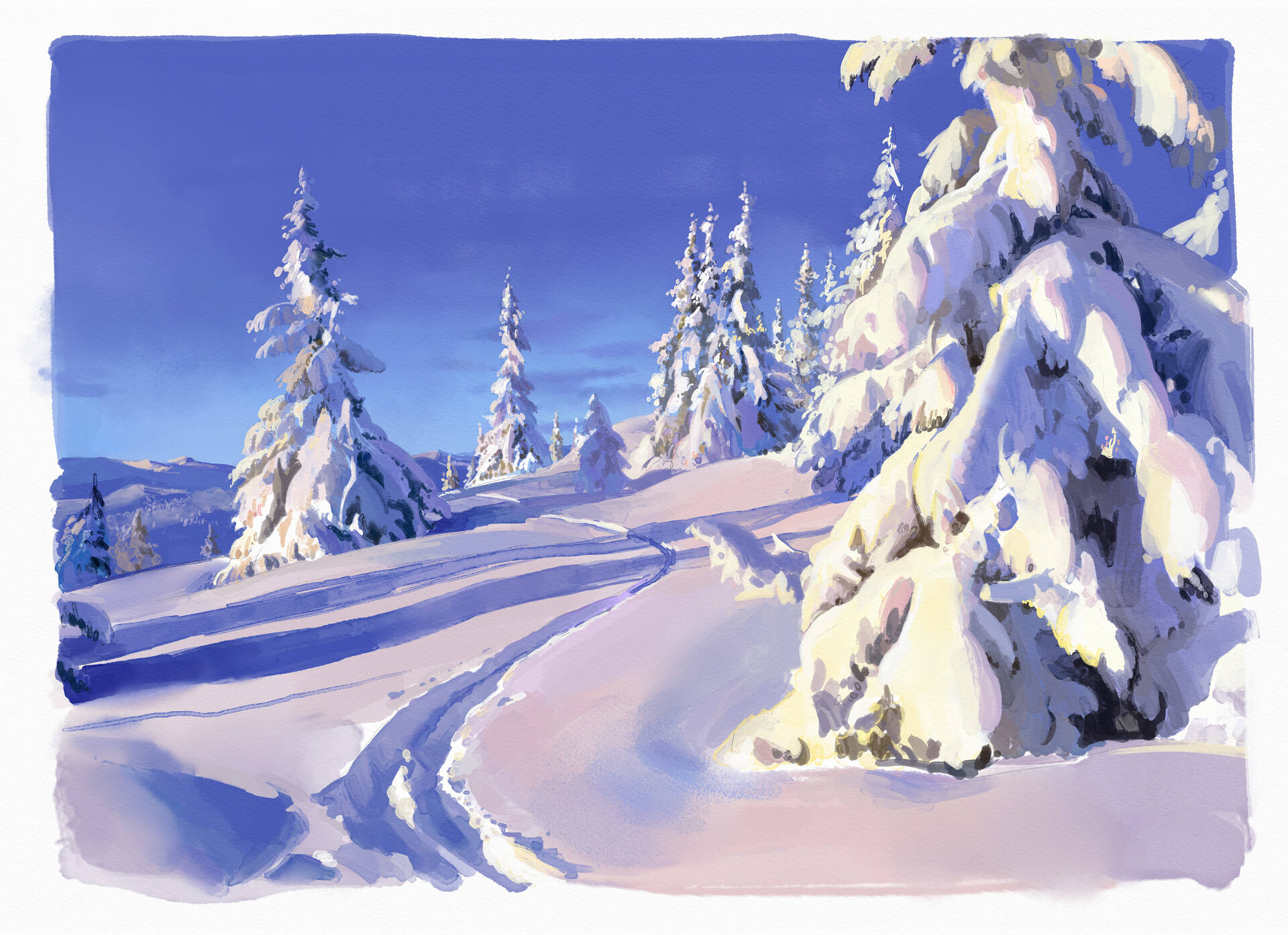 ArtStation - Winter Study: Painting Application
