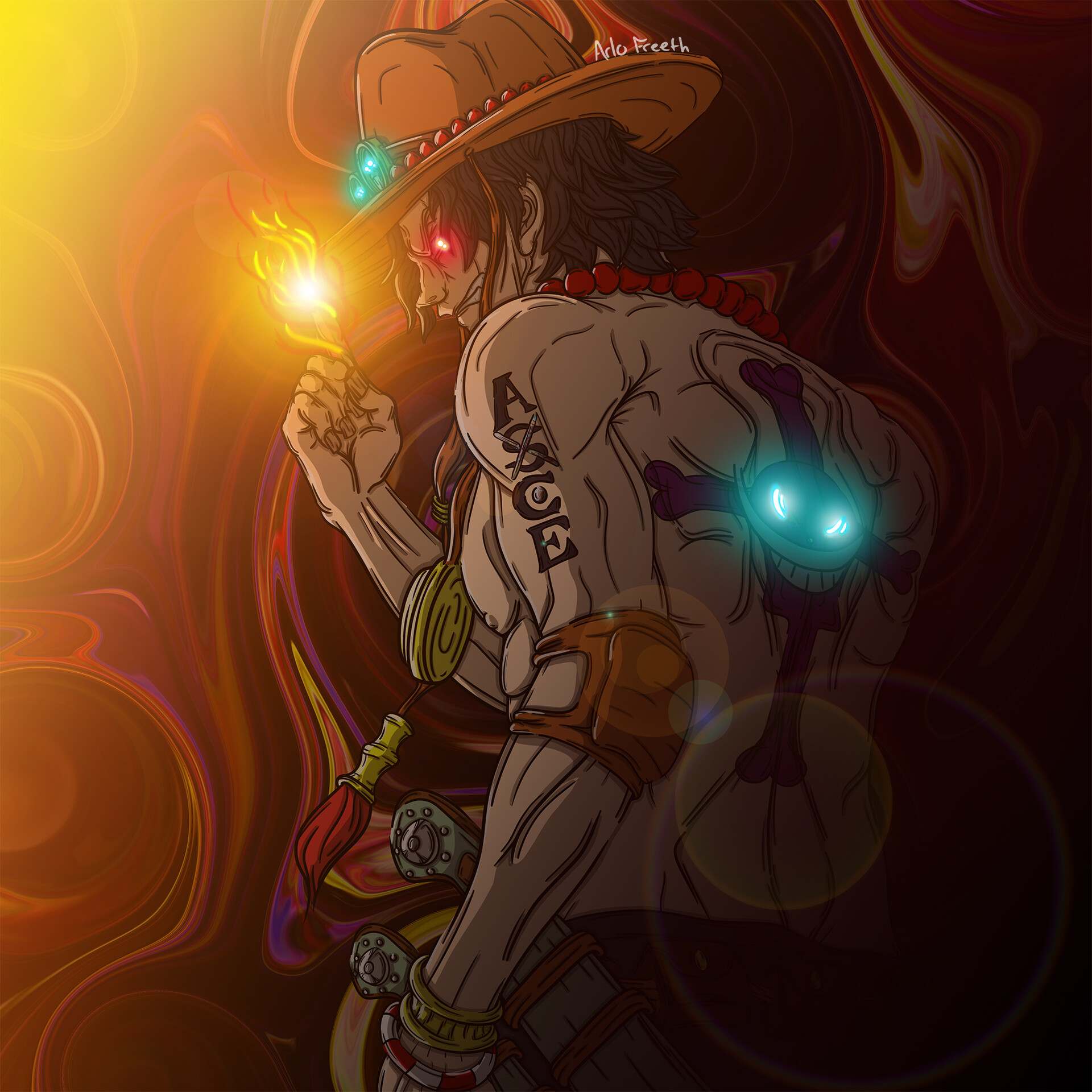 ArtStation - Portgas D. Ace - Commission Piece