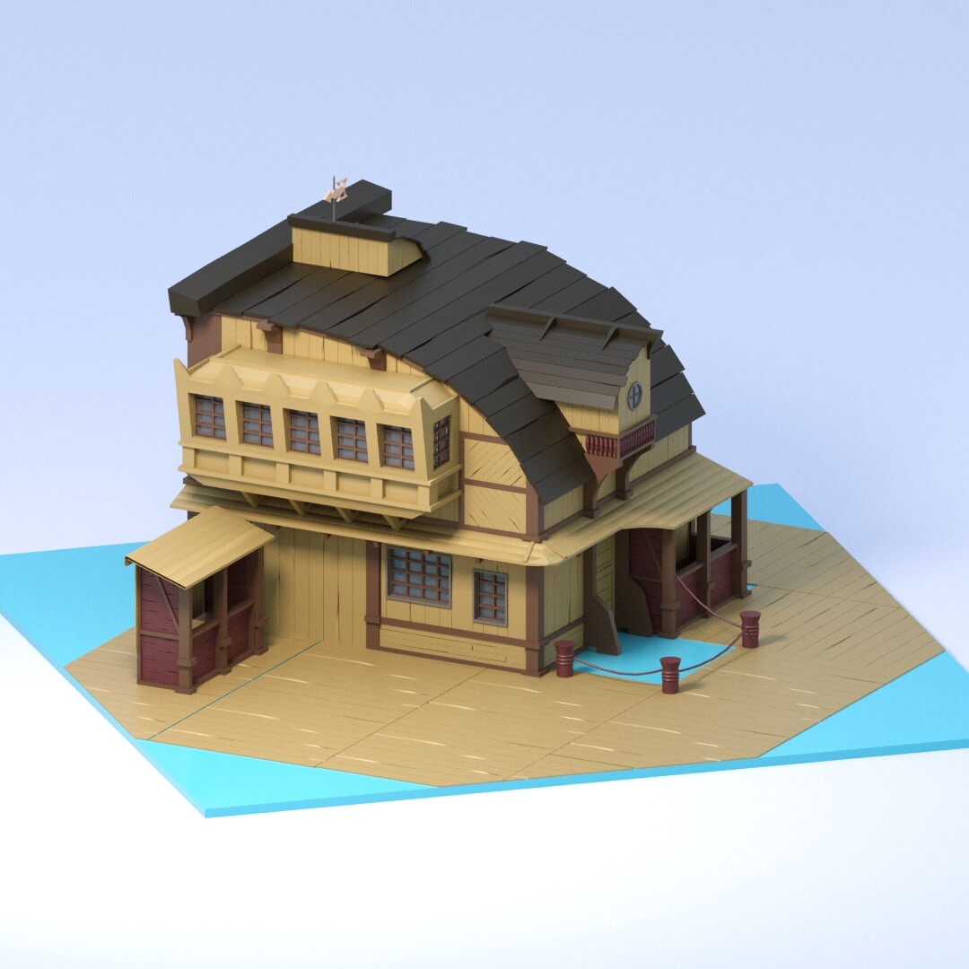 ArtStation - Pirate house - low poly
