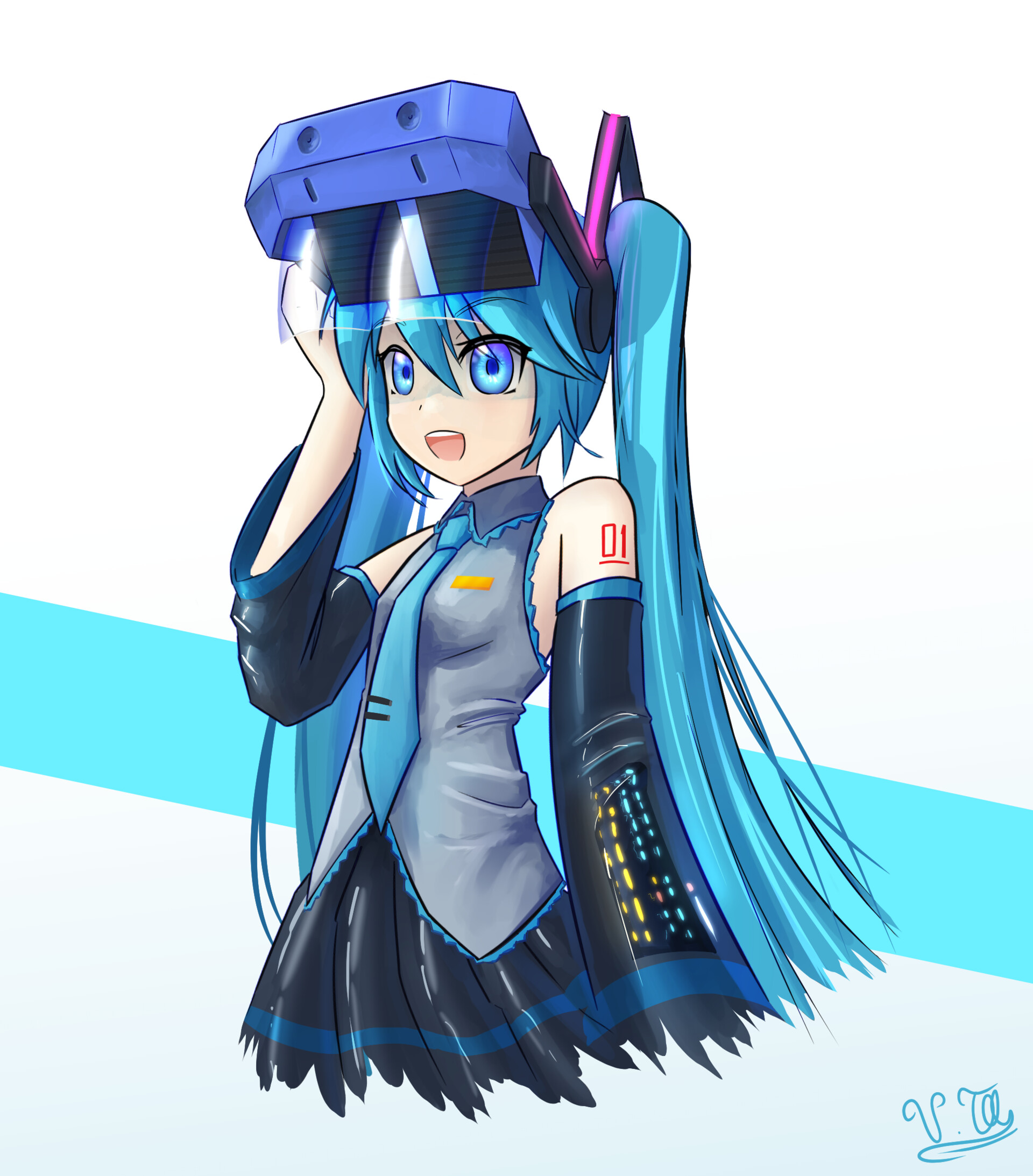 ArtStation - Miku Wearing an AR Headset