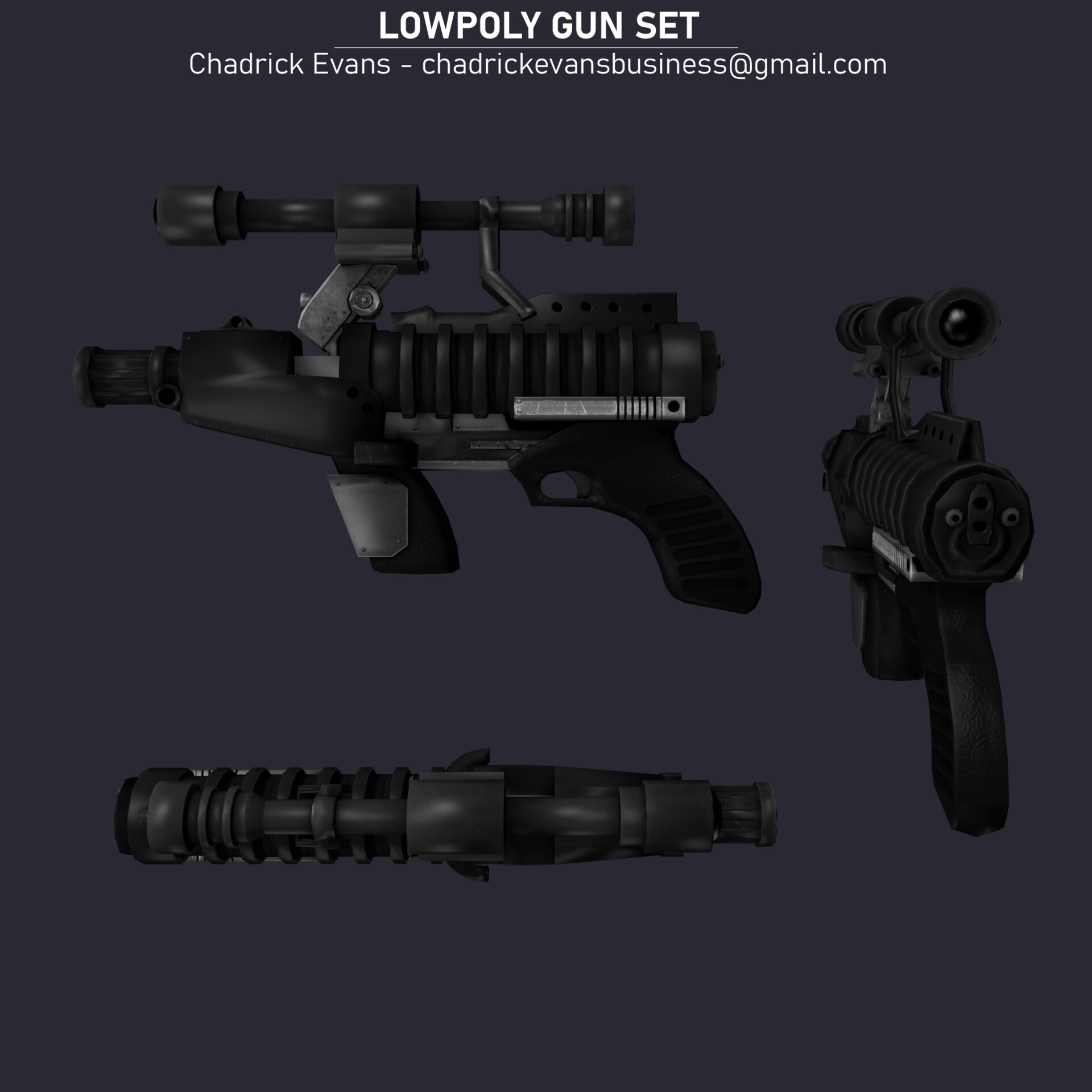 Chadrick Evans - Low Poly Gun 01