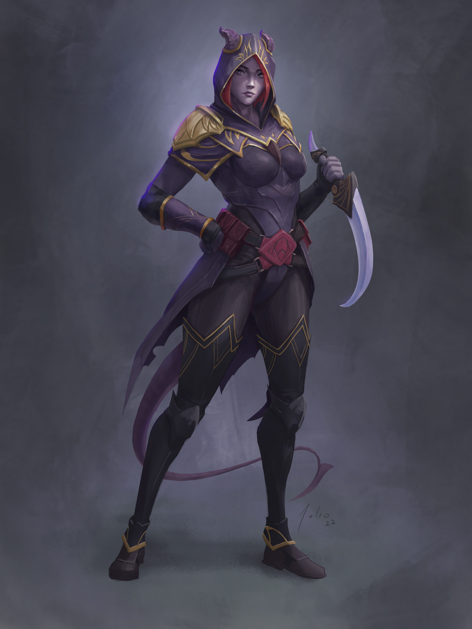 ArtStation - Luxia the Tiefling Rogue