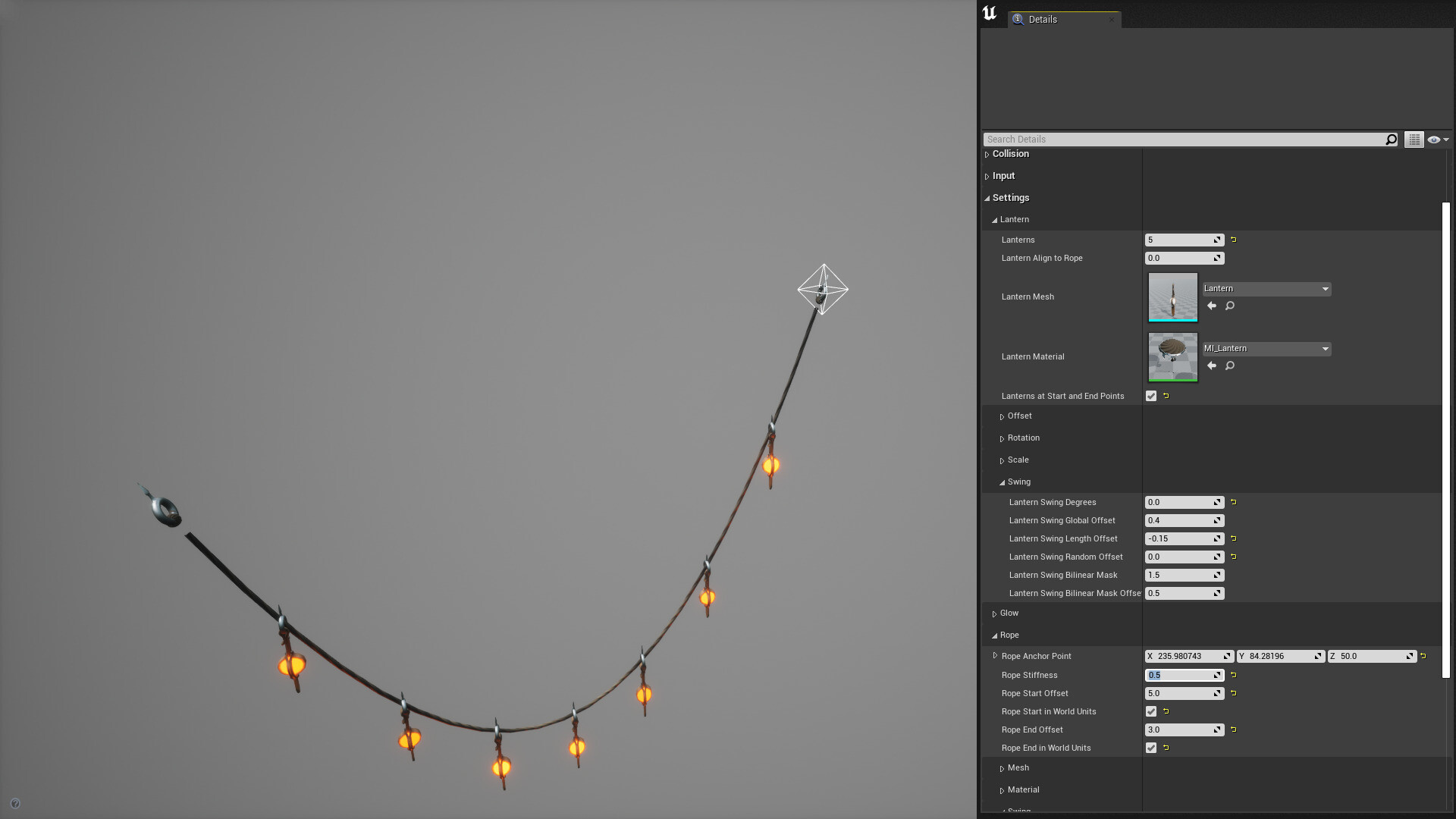 Ghislain GIRARDOT - Unreal Engine Blueprint System - Catenary Curve