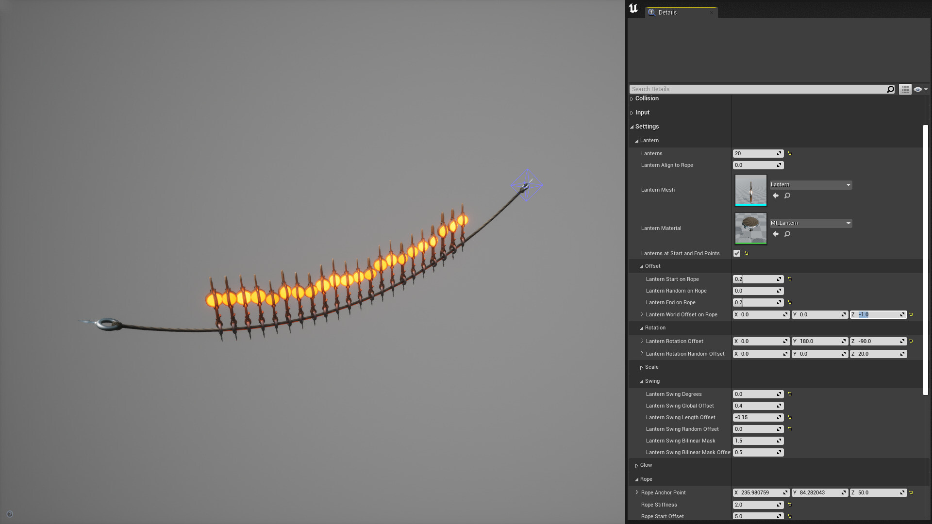 Ghislain GIRARDOT - Unreal Engine Blueprint System - Catenary Curve