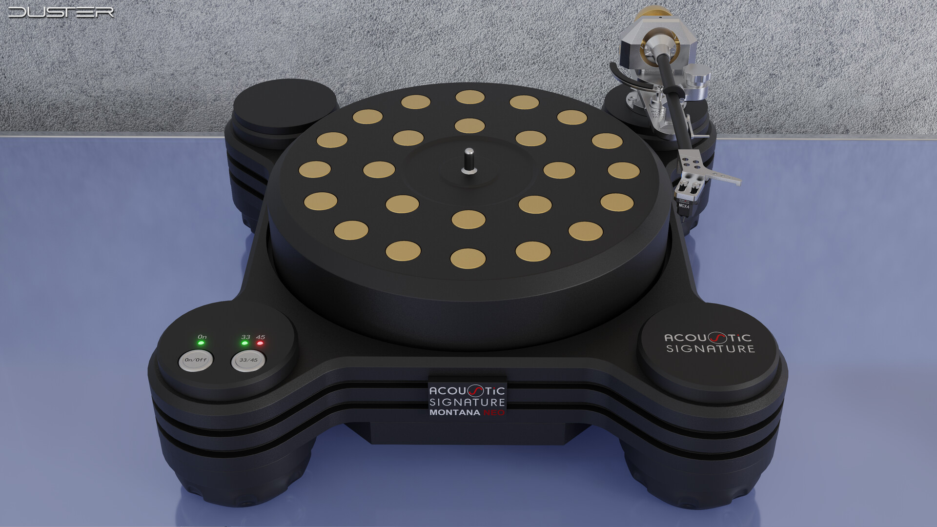 Duster - A turntable / gramophone / vinyl record player - Blender 3D model