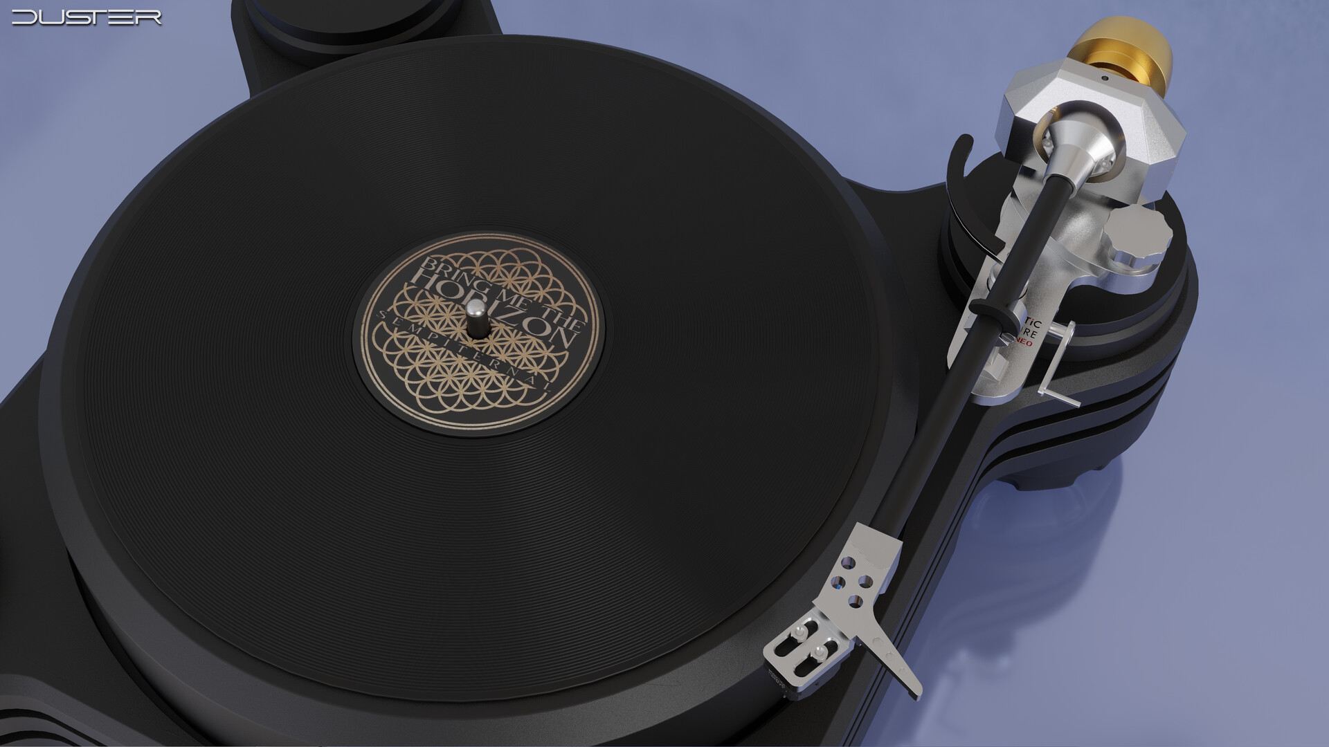Duster - A turntable / gramophone / vinyl record player - Blender 3D model