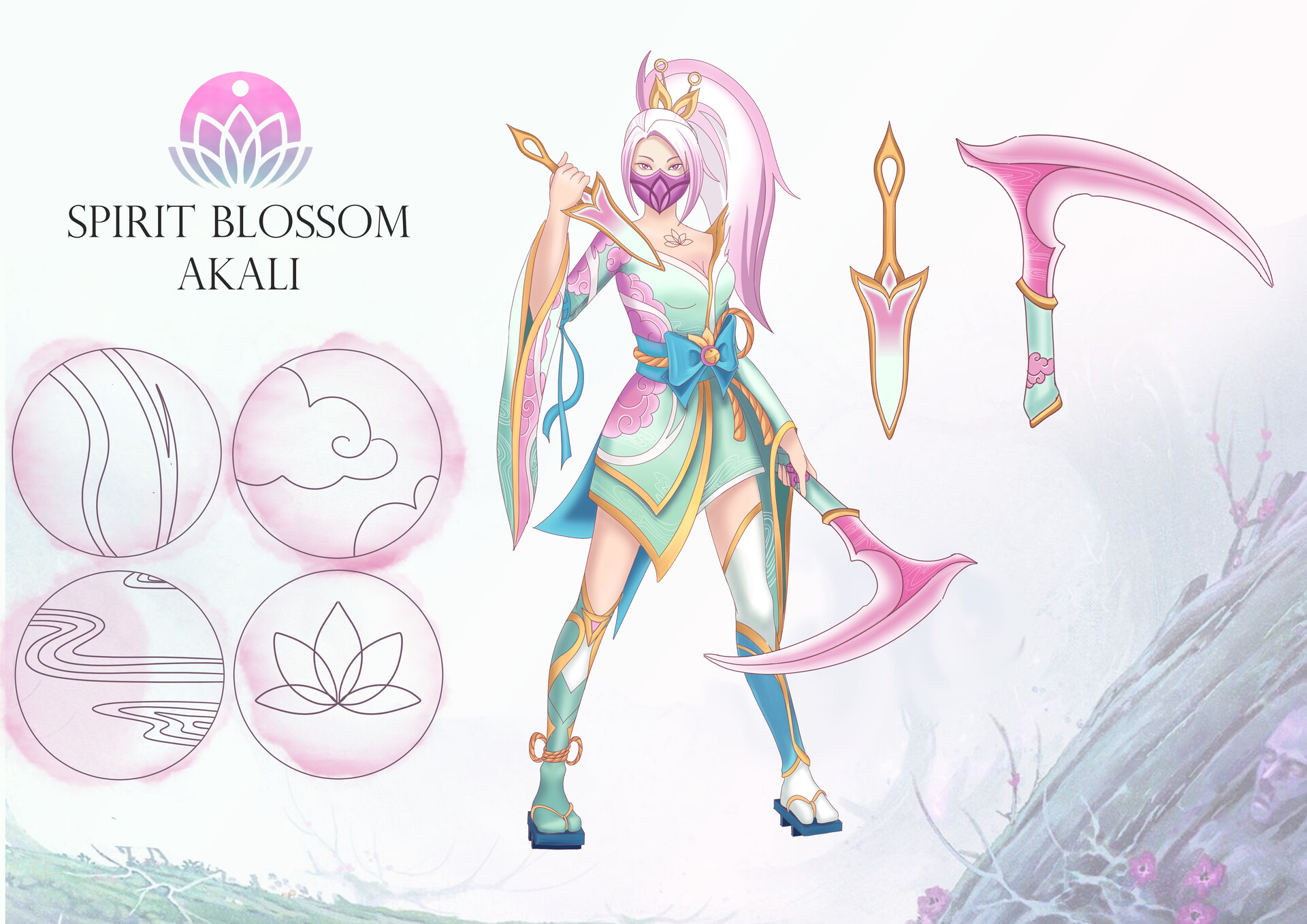 ArtStation - Spirit Blossom Akali Concept Art