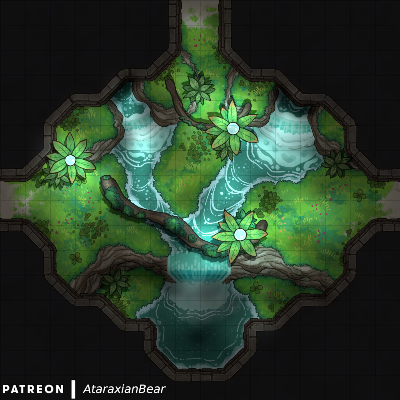 ArtStation - Water and meadows in my dungeon