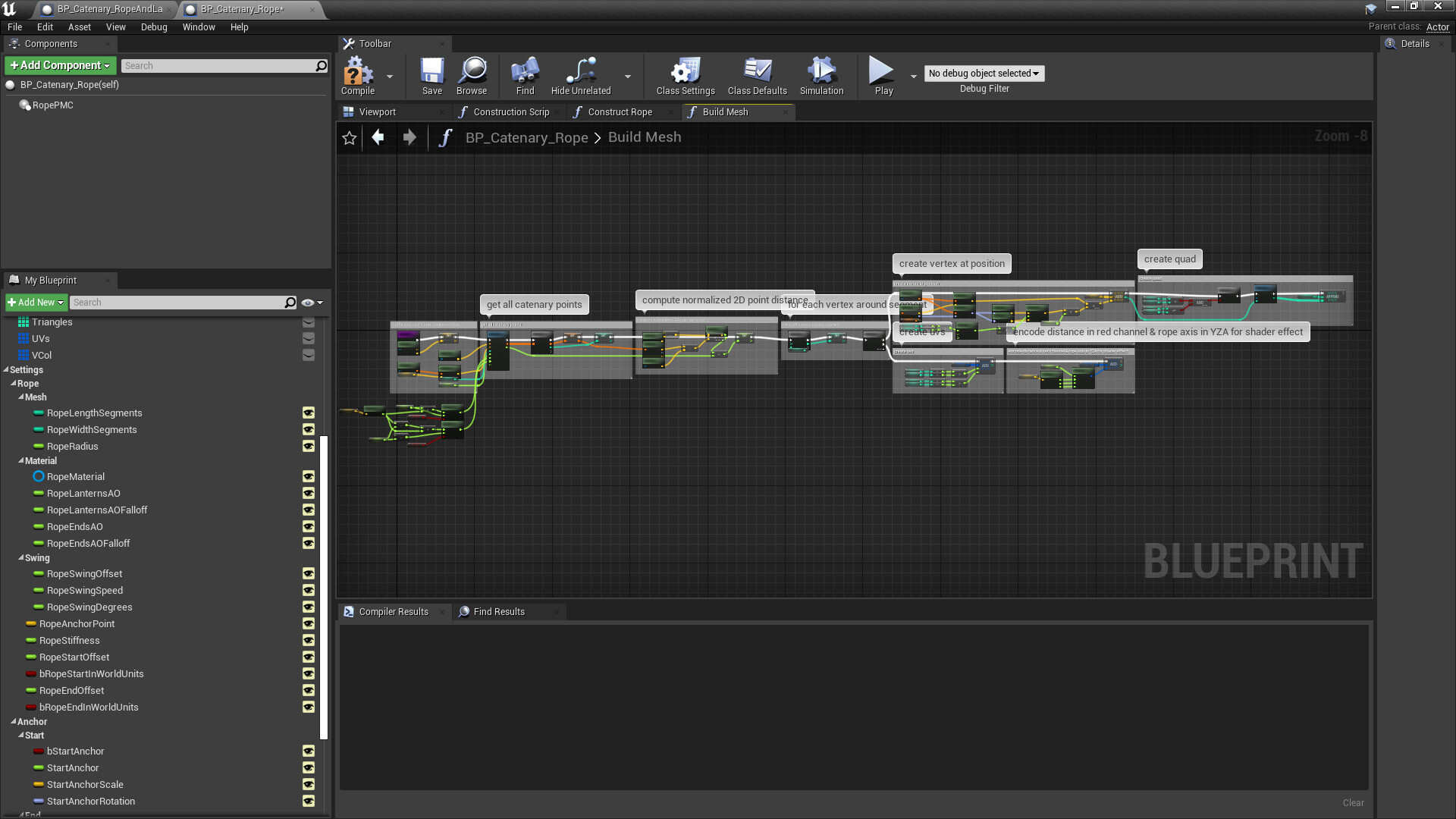 Ghislain GIRARDOT - Unreal Engine Blueprint System - Catenary Curve