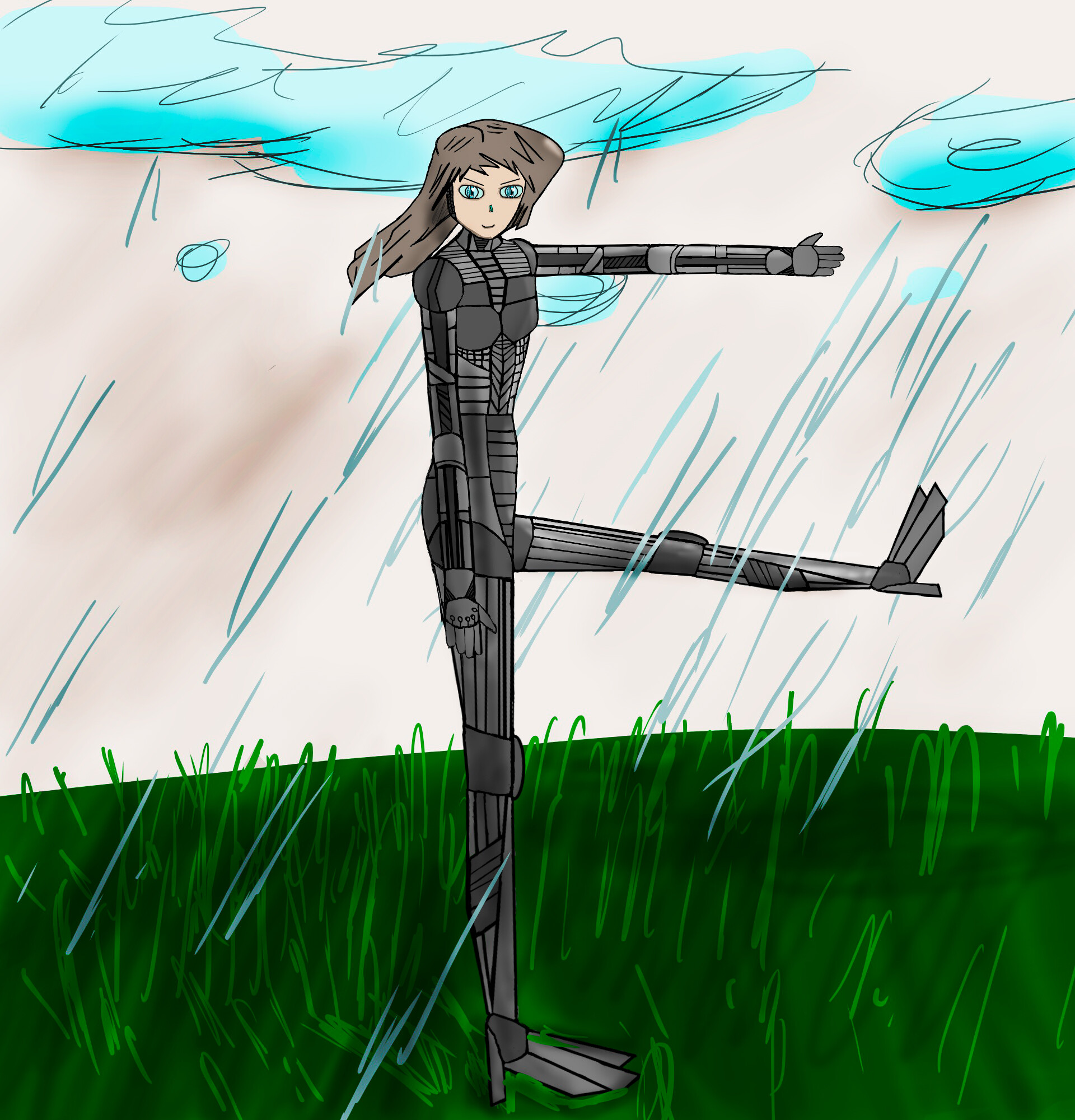 ArtStation - Robot Under The Rain / Робот Под Дождём