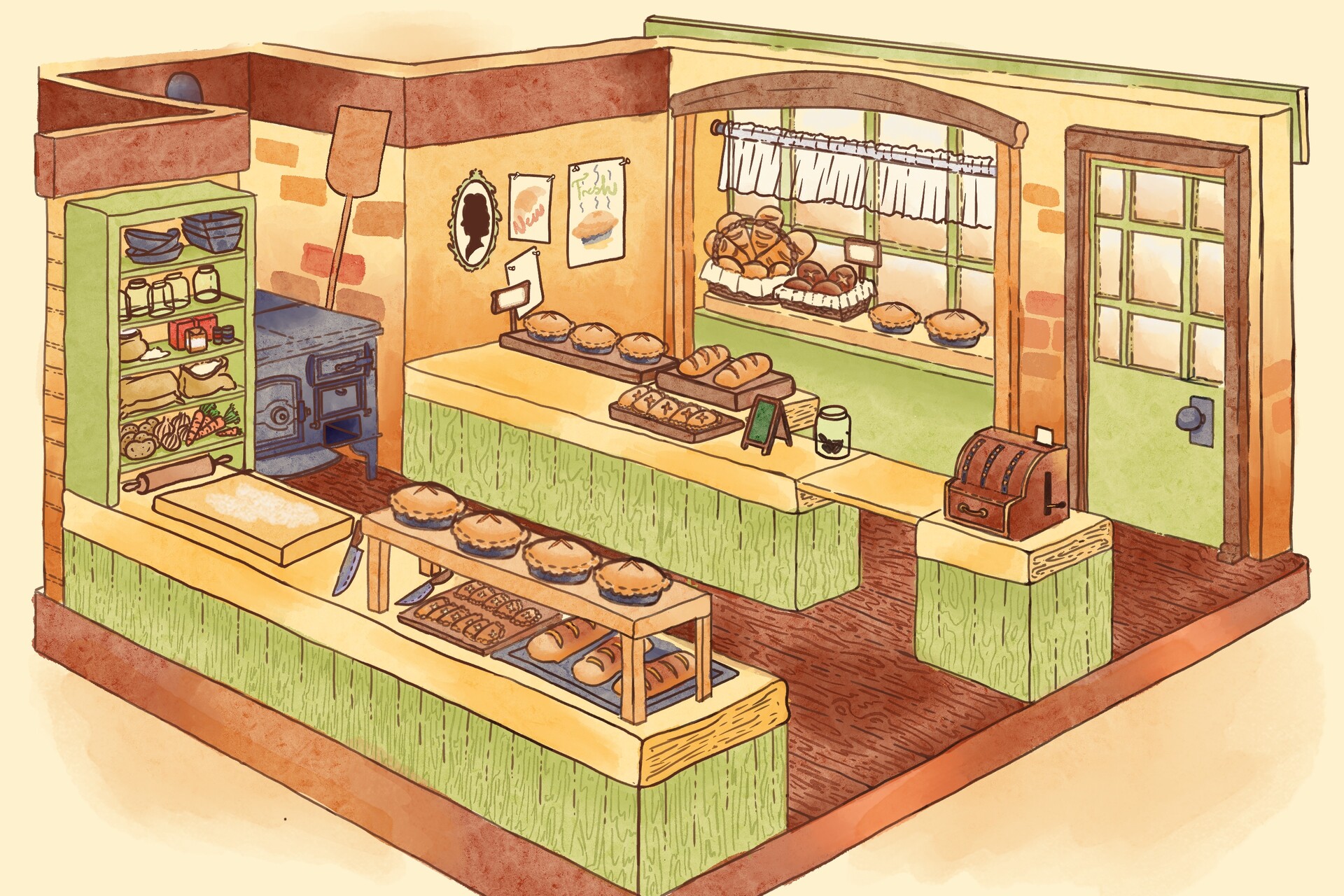 ArtStation - Miss L's Bakery - Concept art