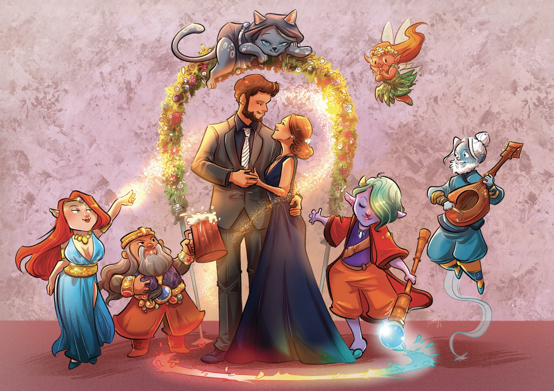 ArtStation - DnD wedding party! - private commission