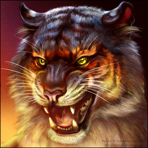 ArtStation - Angry Tiger Square Portrait