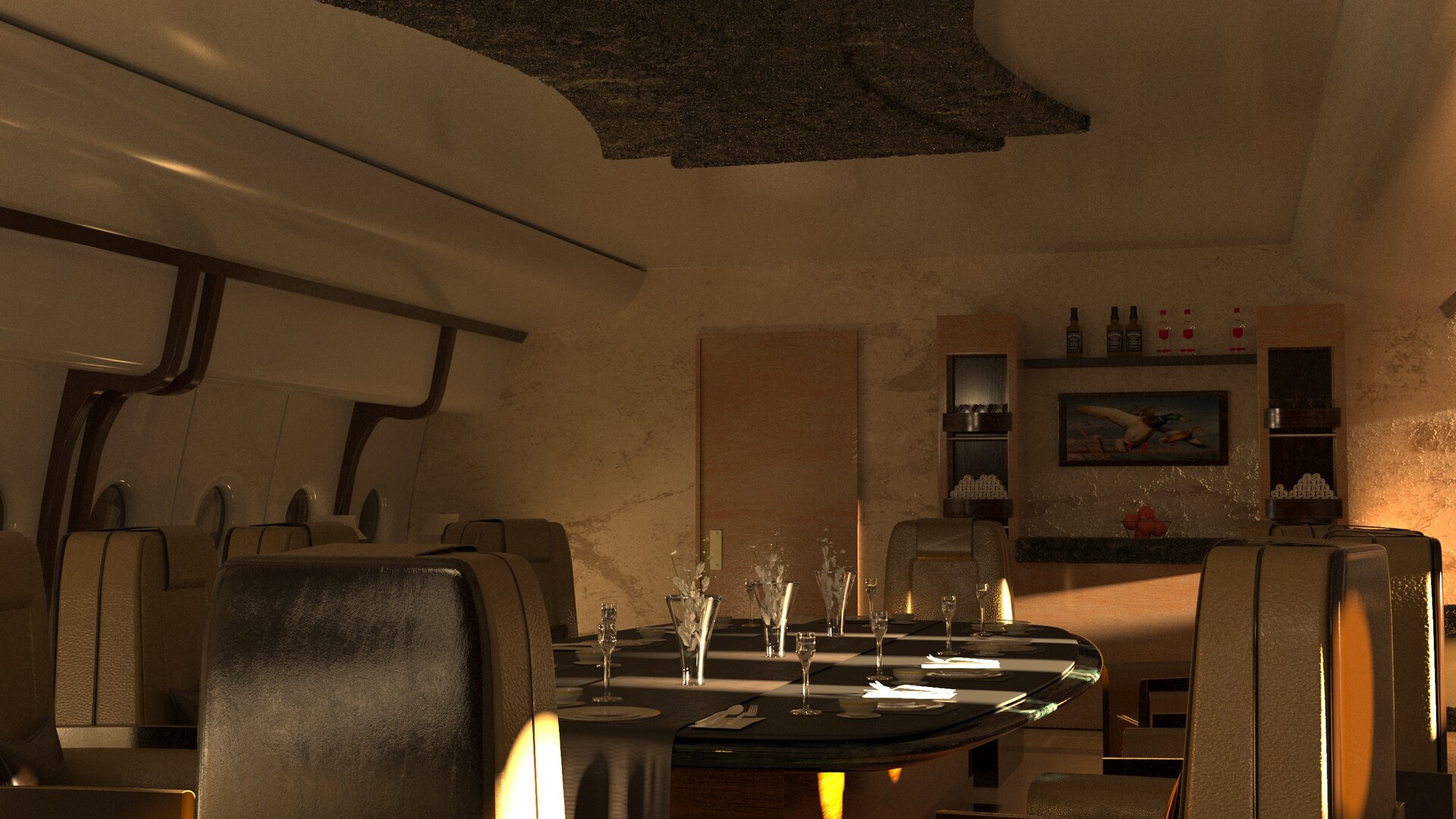 ArtStation - High end private jet interior