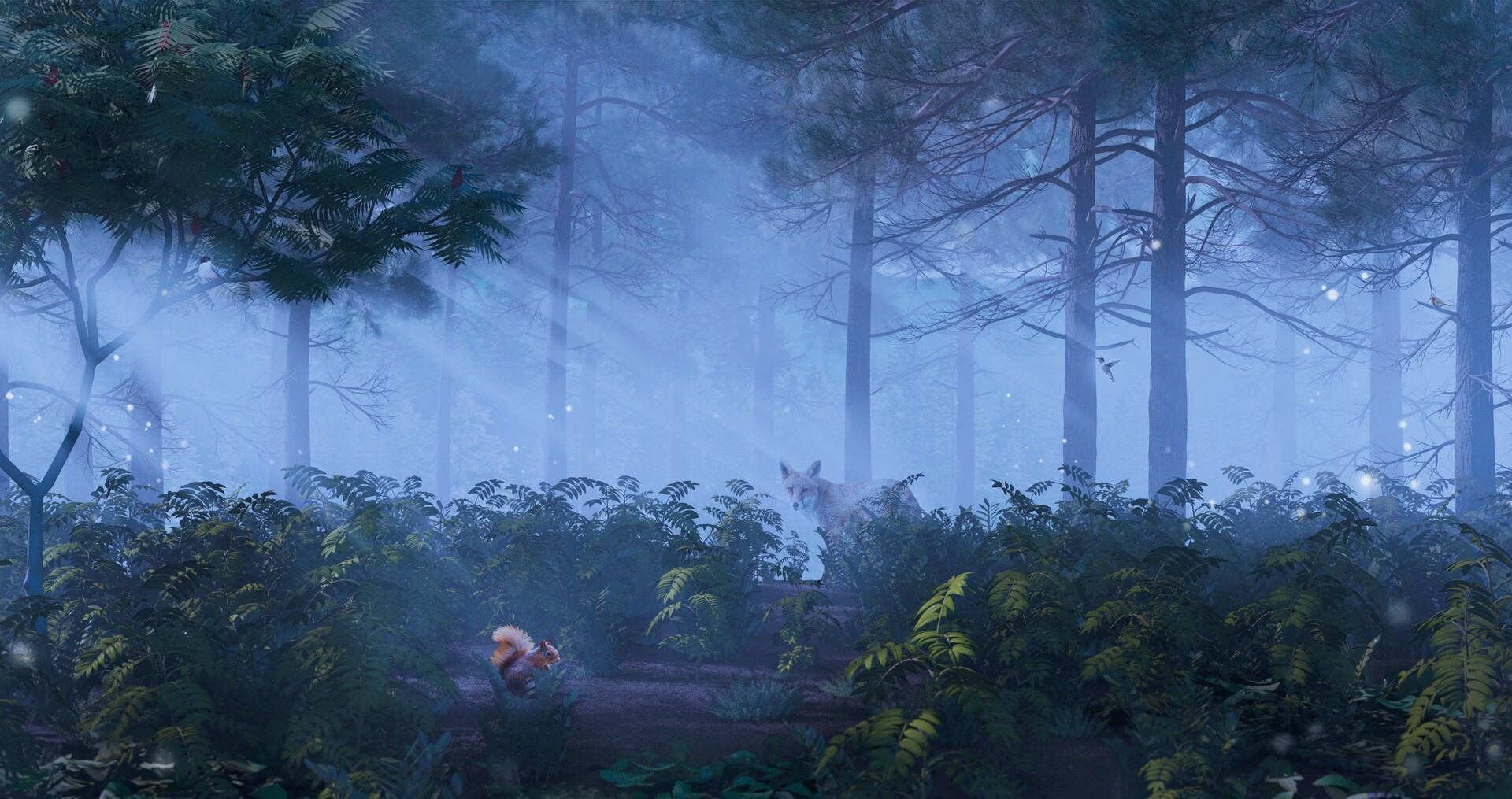 ArtStation - forest night render