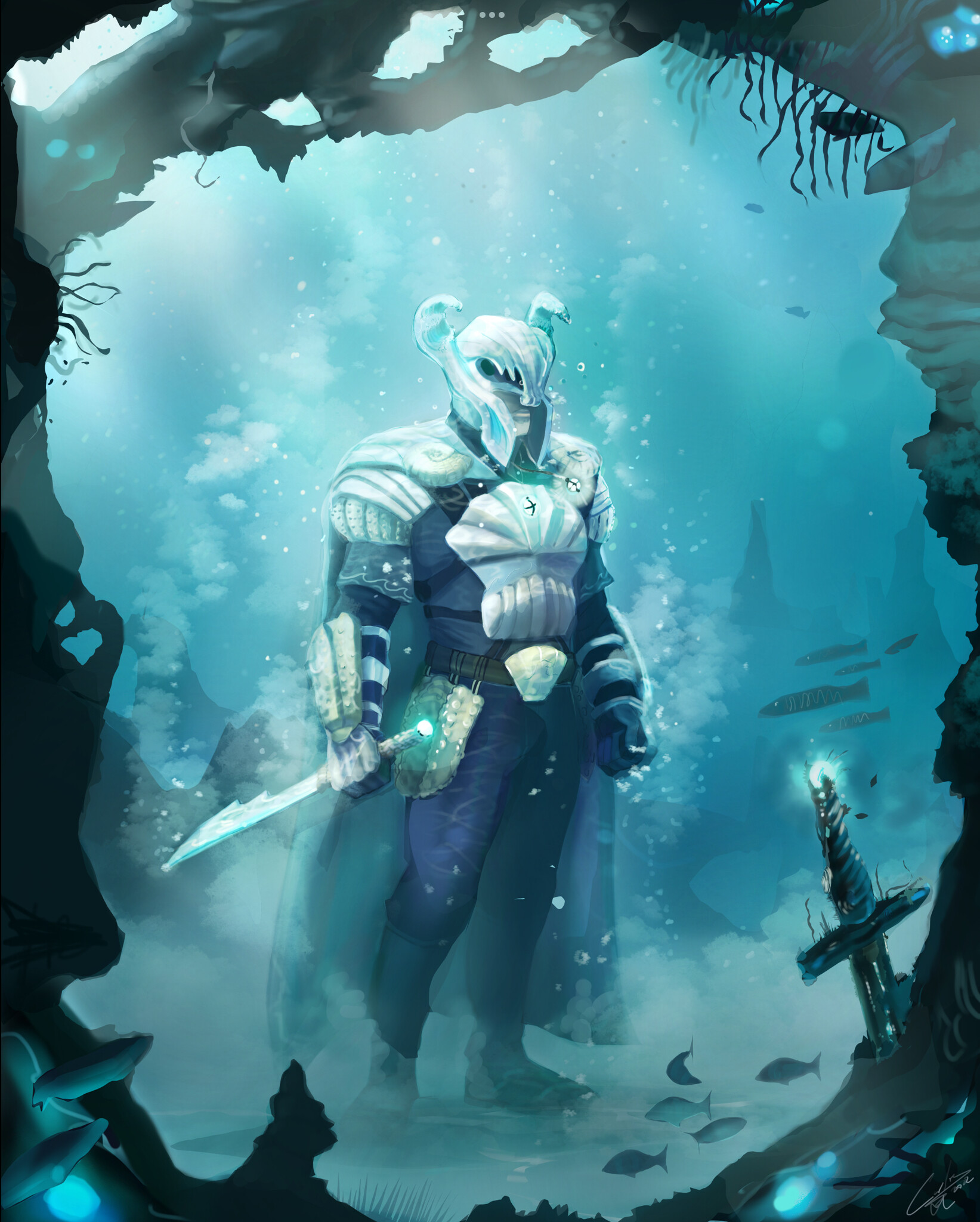 ArtStation - Warrior under water