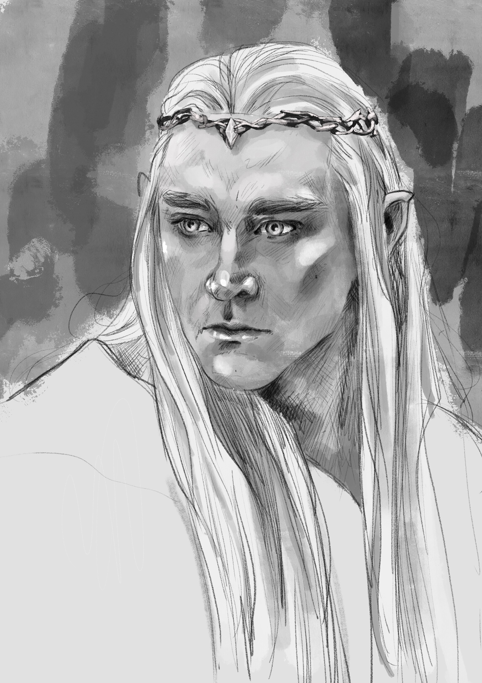 Thranduil Scared Face Sketch