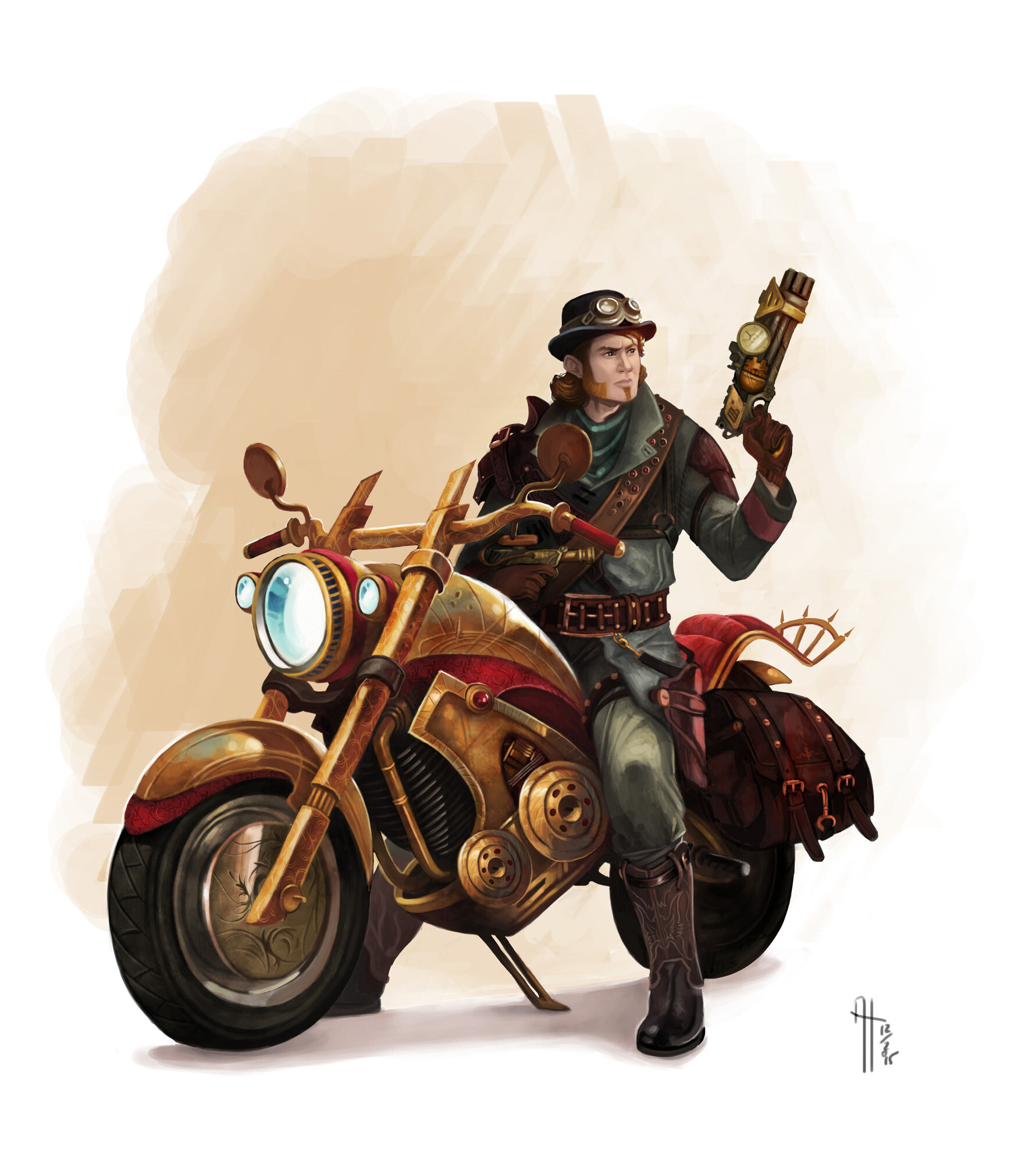 ArtStation - Steampunk bike baby