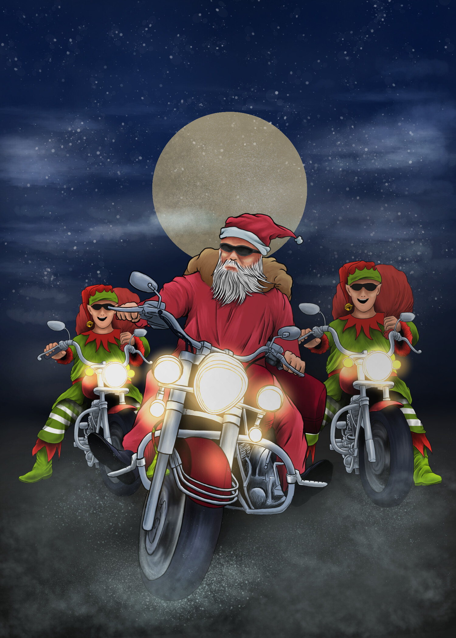 ArtStation - SANTA BIKERS