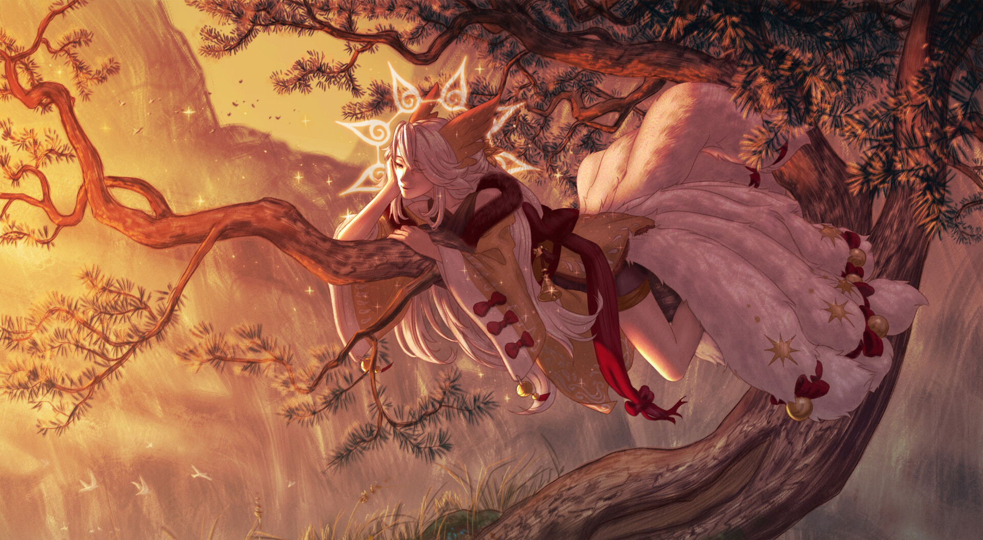 ArtStation - Pine on the cliff