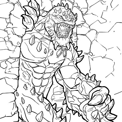 lava monster coloring pages