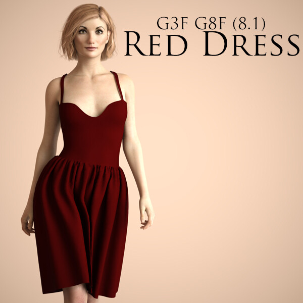 ArtStation - G3F G8F (8.1) Red Dress