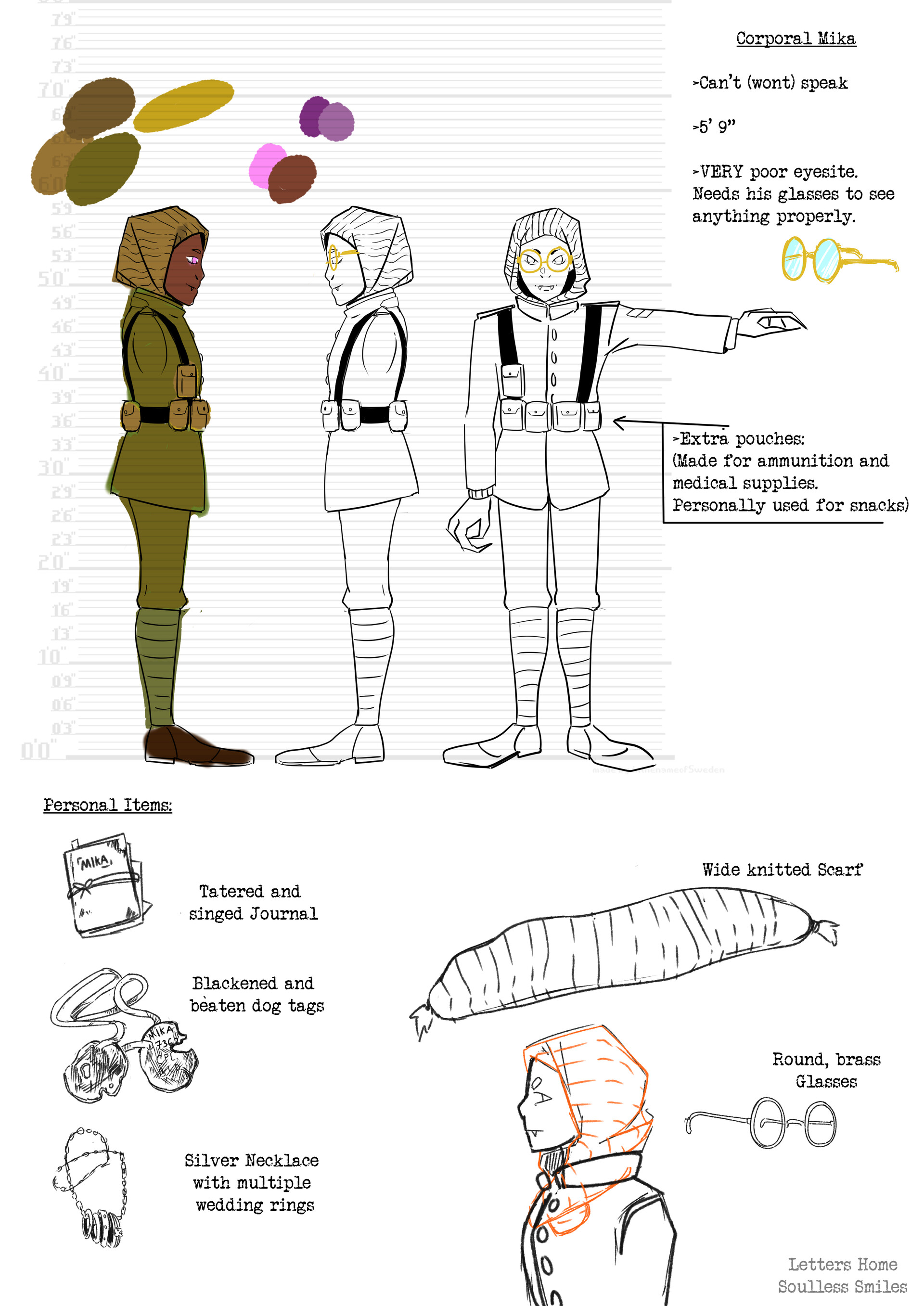 ArtStation - Character reference: Mika, from 'Letters Home'