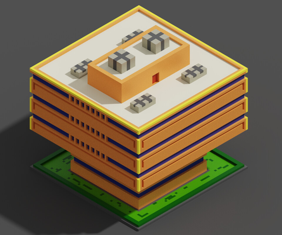 ArtStation - voxel city building