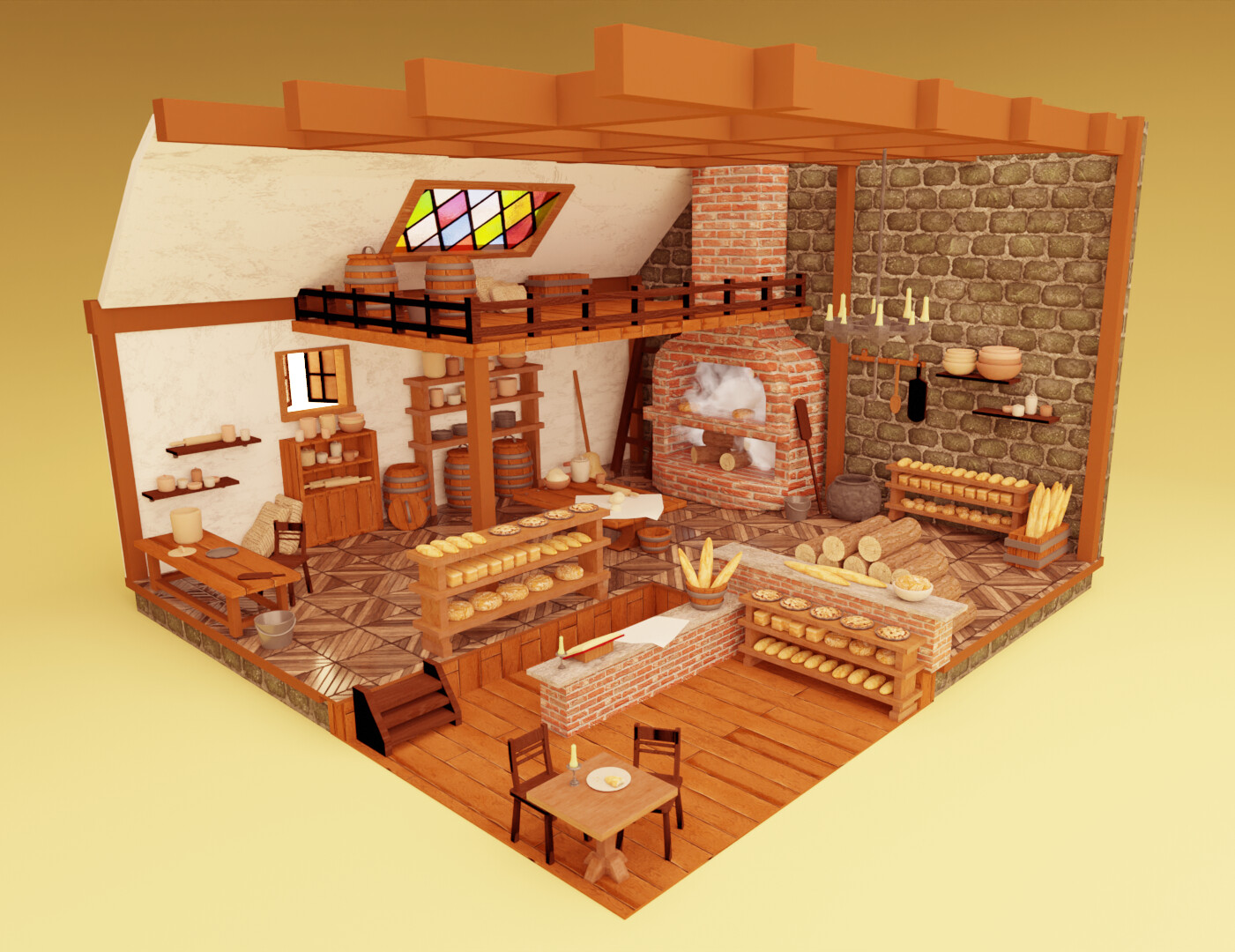 ArtStation - Fantasy Bakery- Blender 3D Diorama