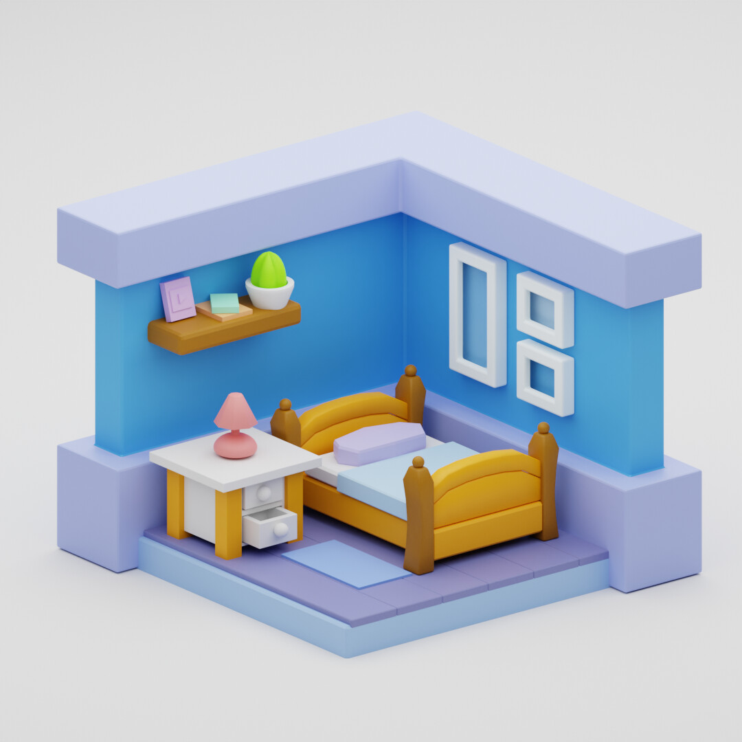 ArtStation - Isometric Bedroom