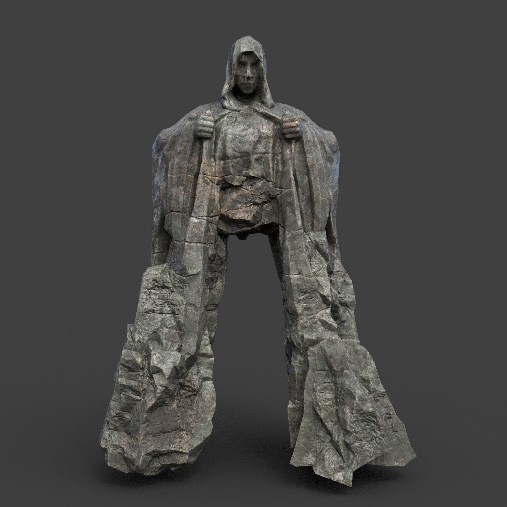 3D Models by 3D Landscape - Low poly Giant Gate Cliff Statue 220607