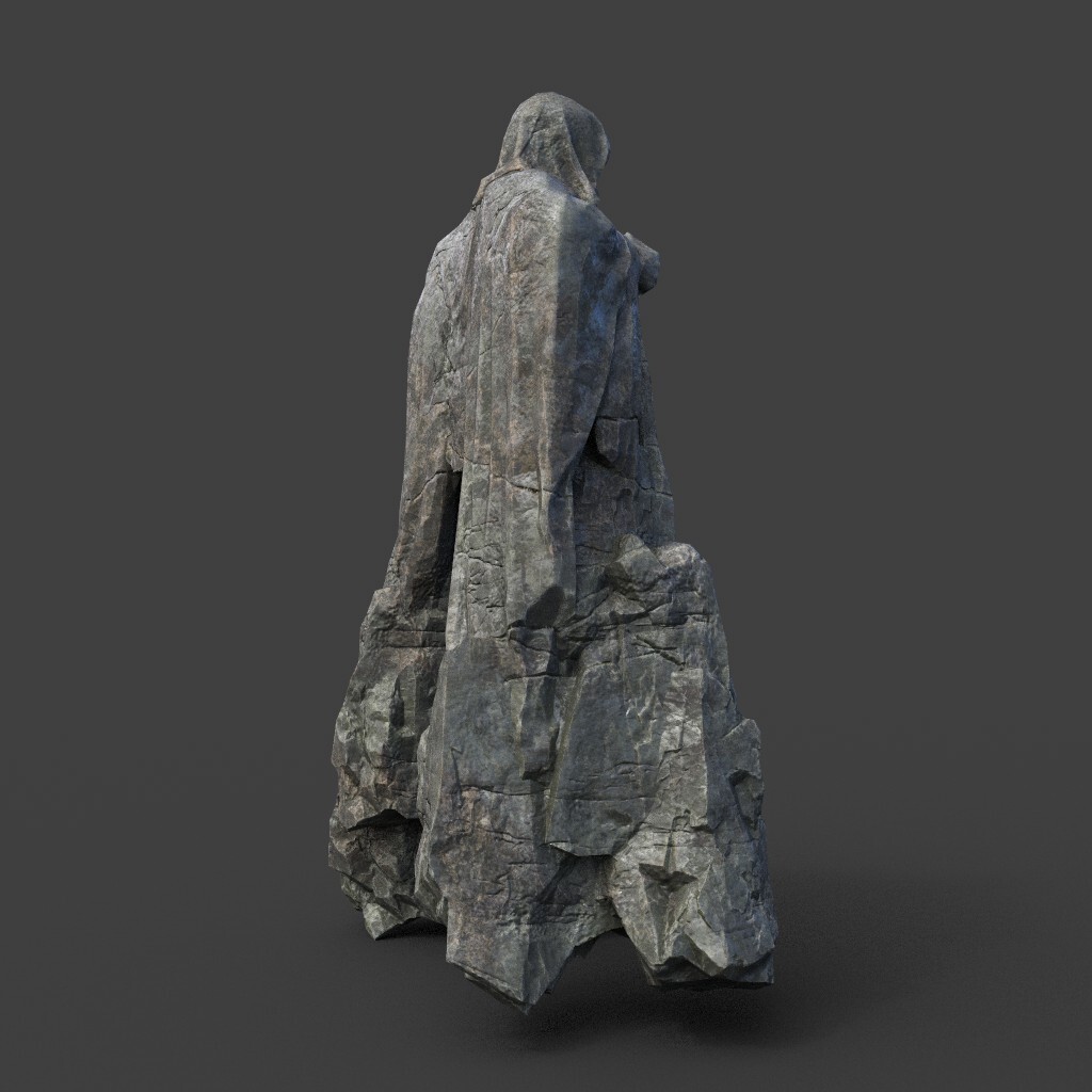 3D Models by 3D Landscape - Low poly Giant Gate Cliff Statue 220607
