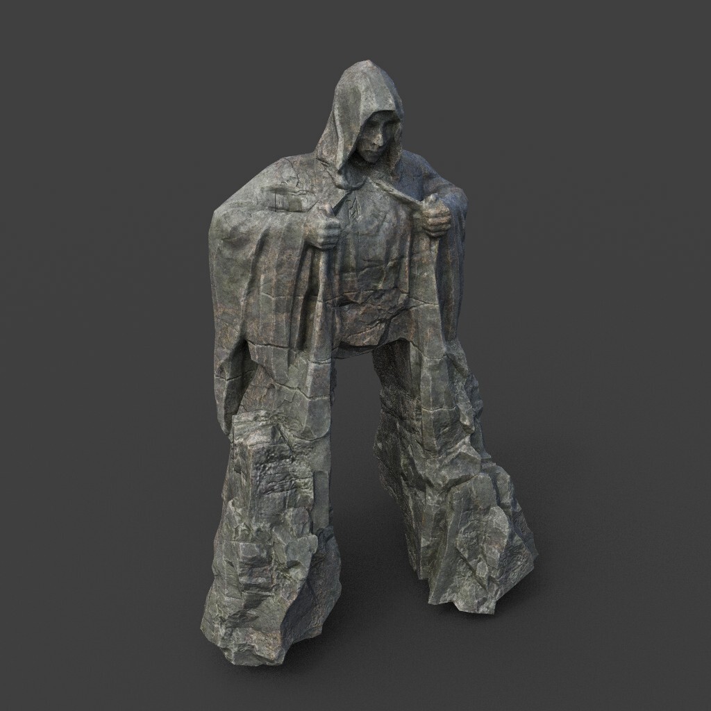 3D Models by 3D Landscape - Low poly Giant Gate Cliff Statue 220607