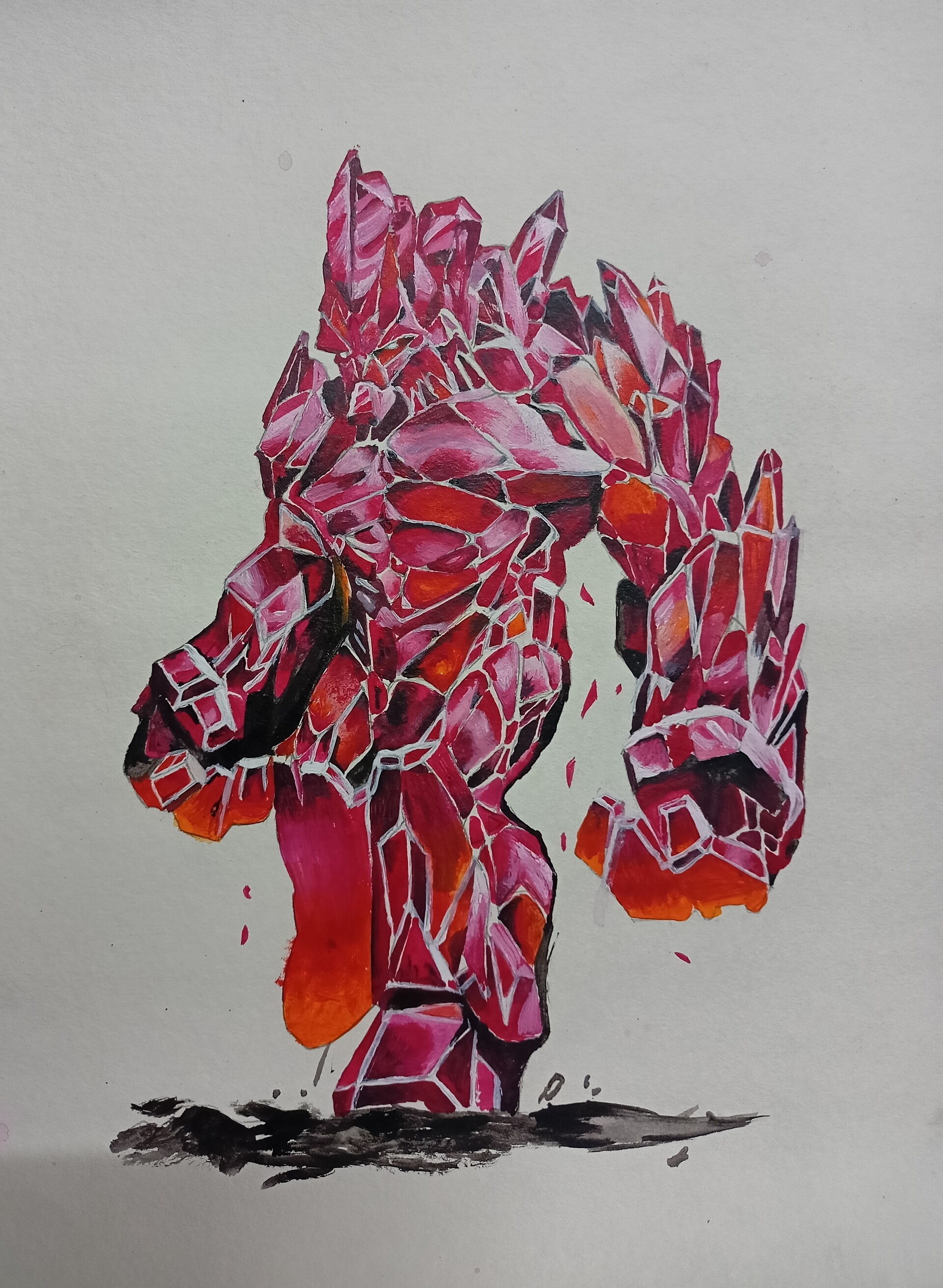 red crystal drawing