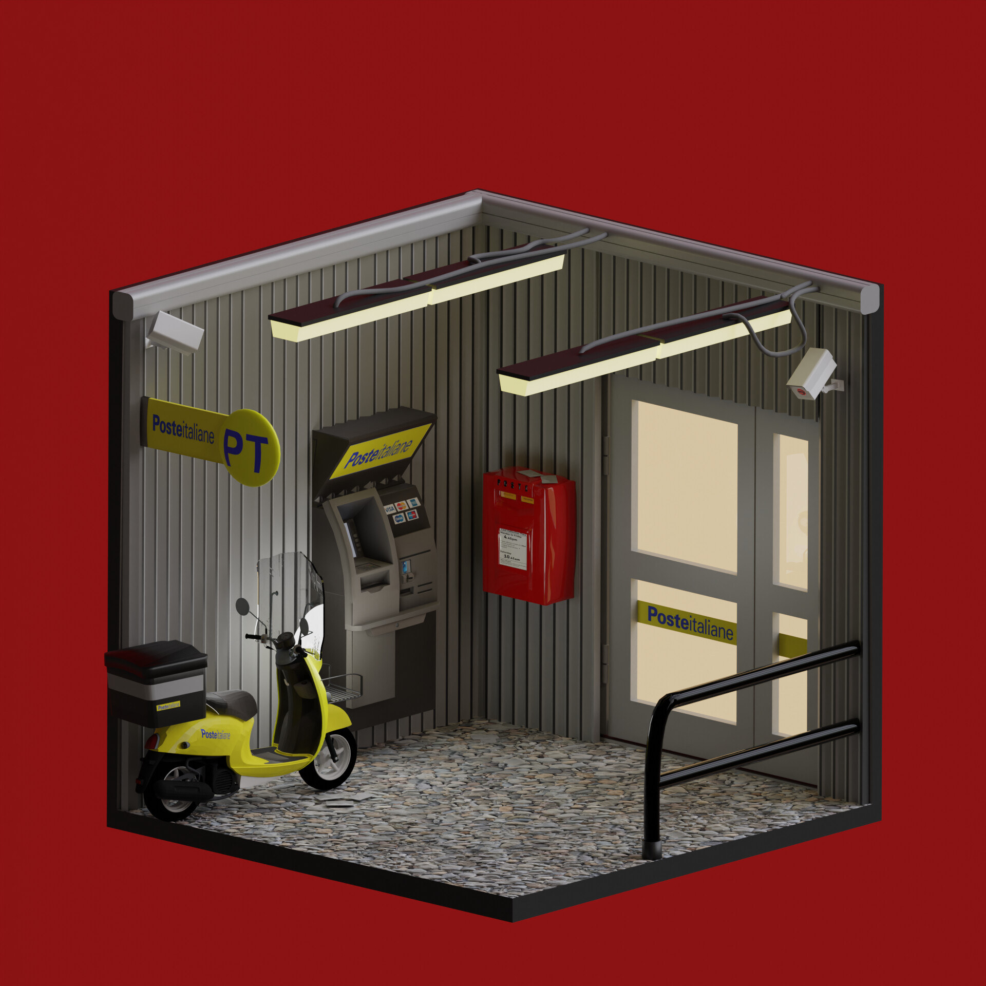 ArtStation - Italian Post Office - Diorama Style