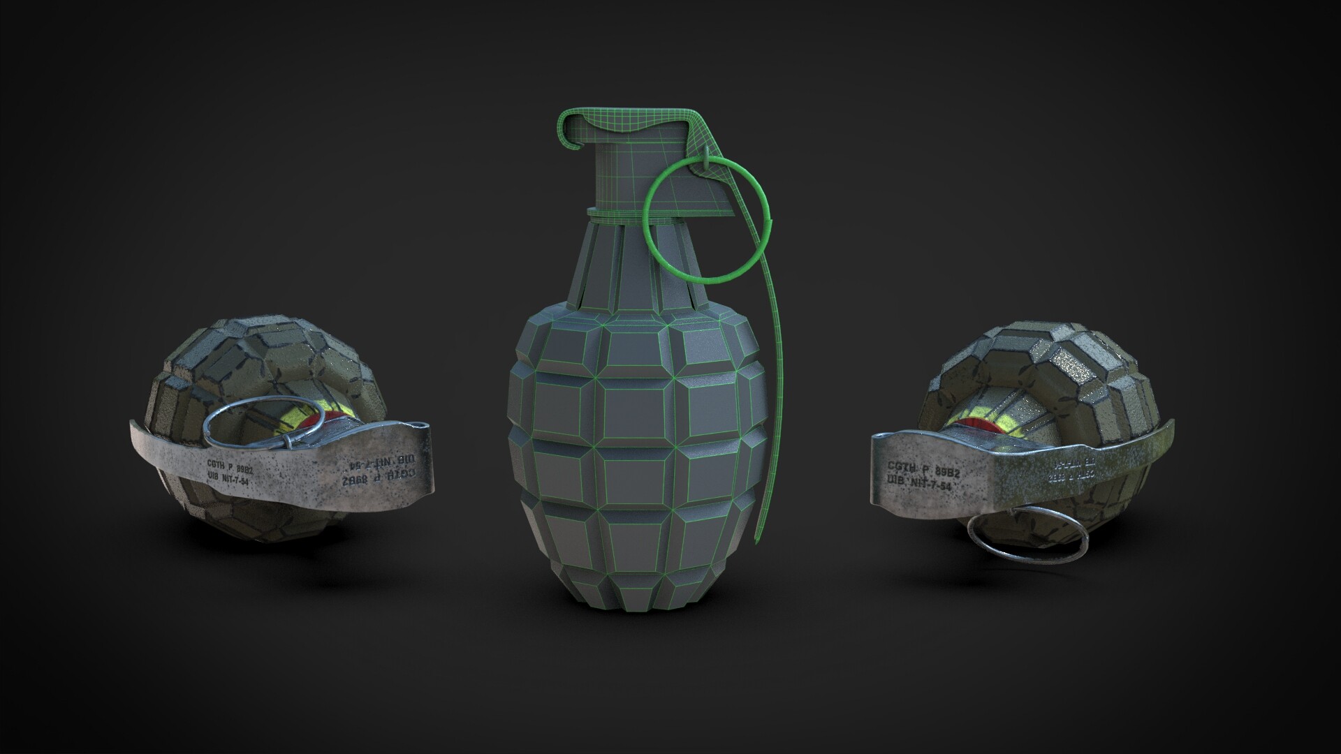 Iqra Burney - 3D Model: Hand Grenade MK2