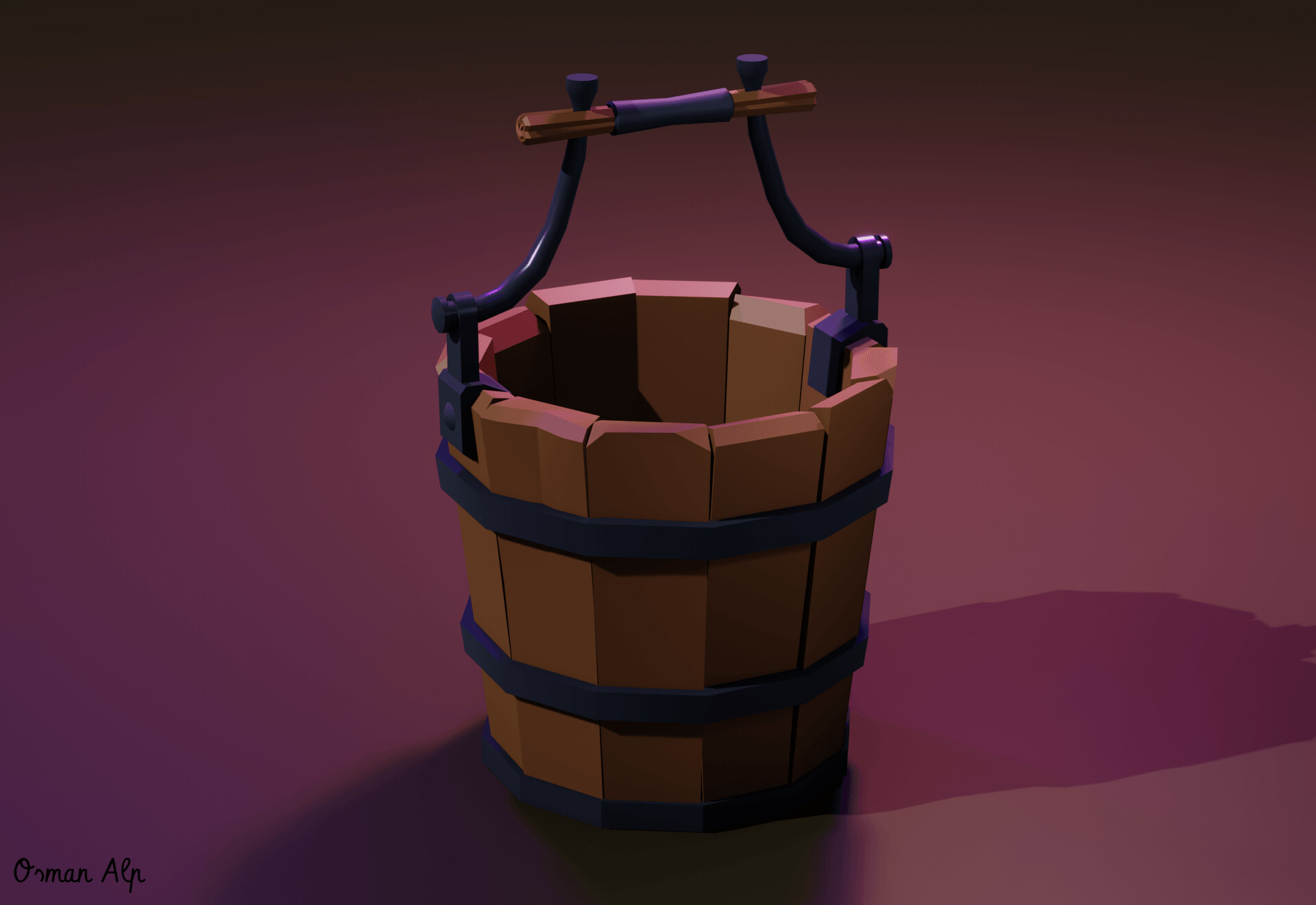 ArtStation - Low Poly 3D Medieval Bucket