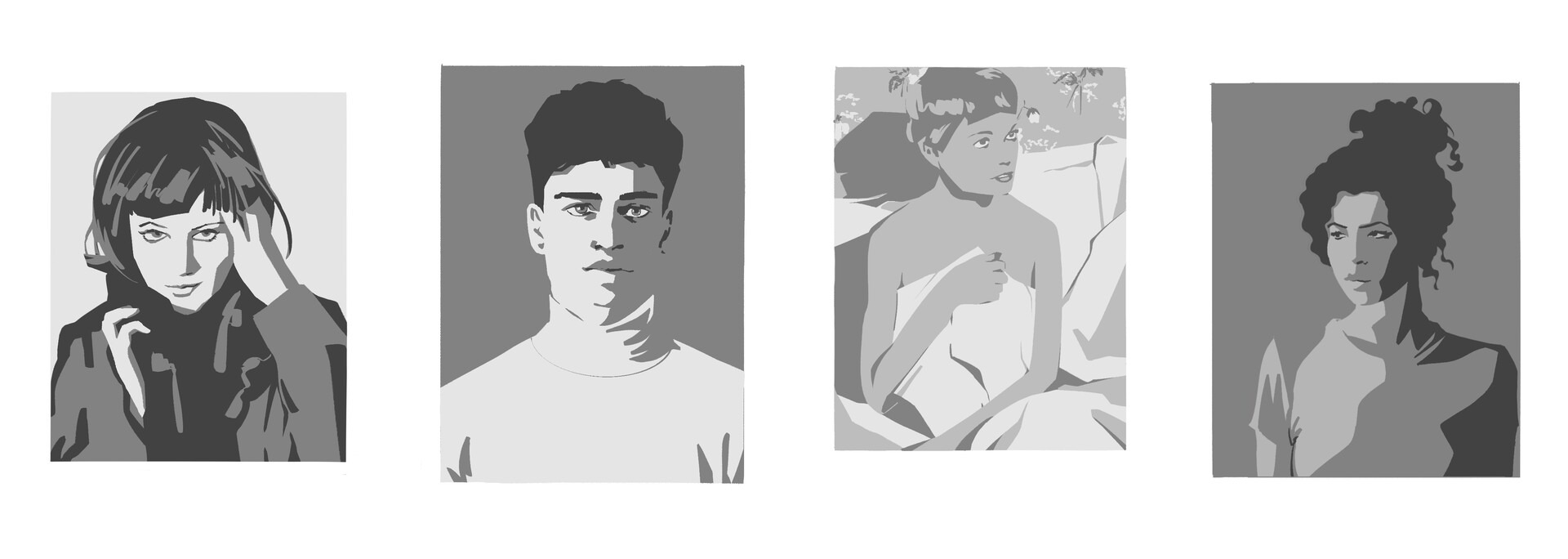 ArtStation - 3 Values Studies (portraits)