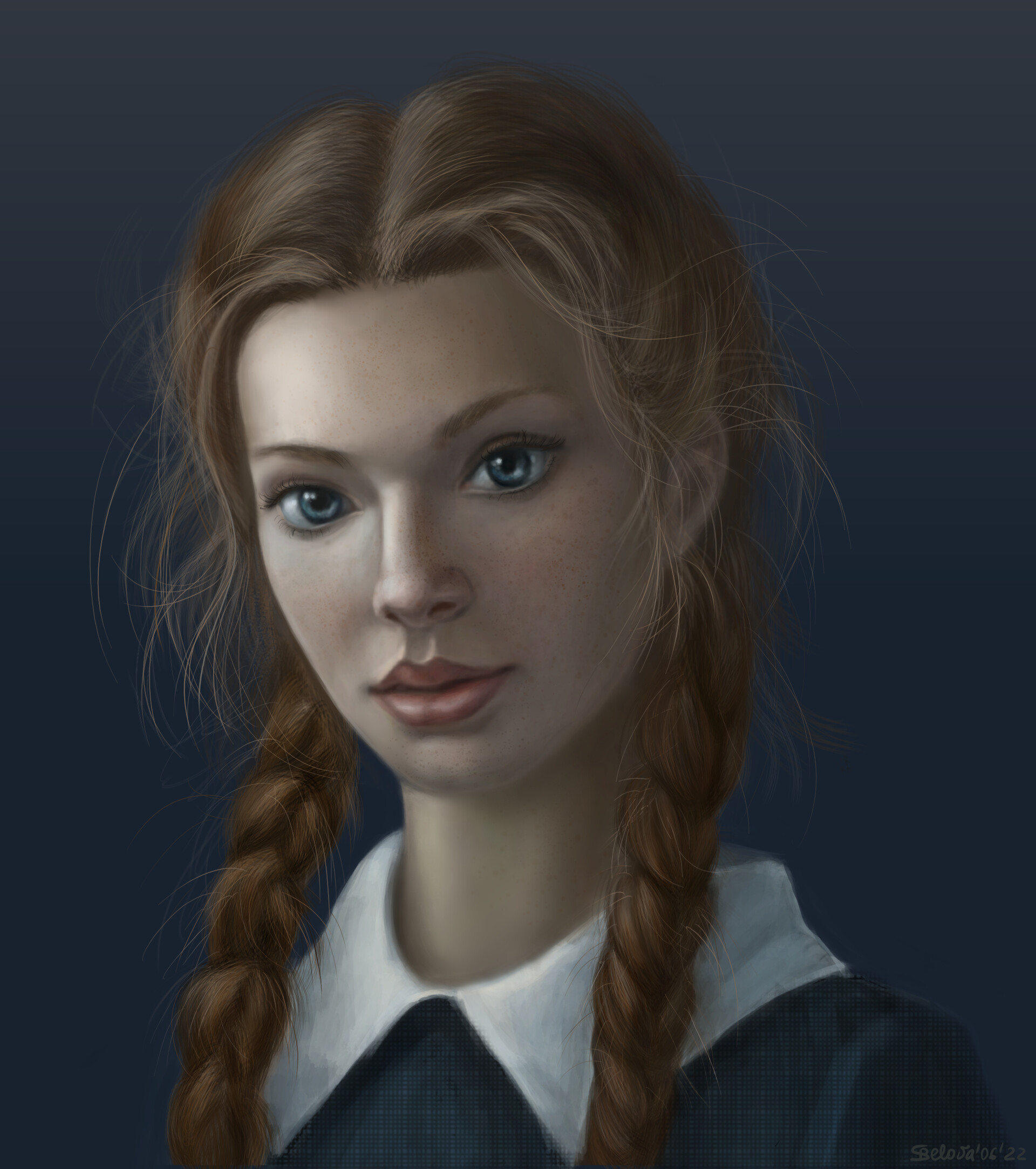 ArtStation - Portrait of a girl from a photo reference from the ...