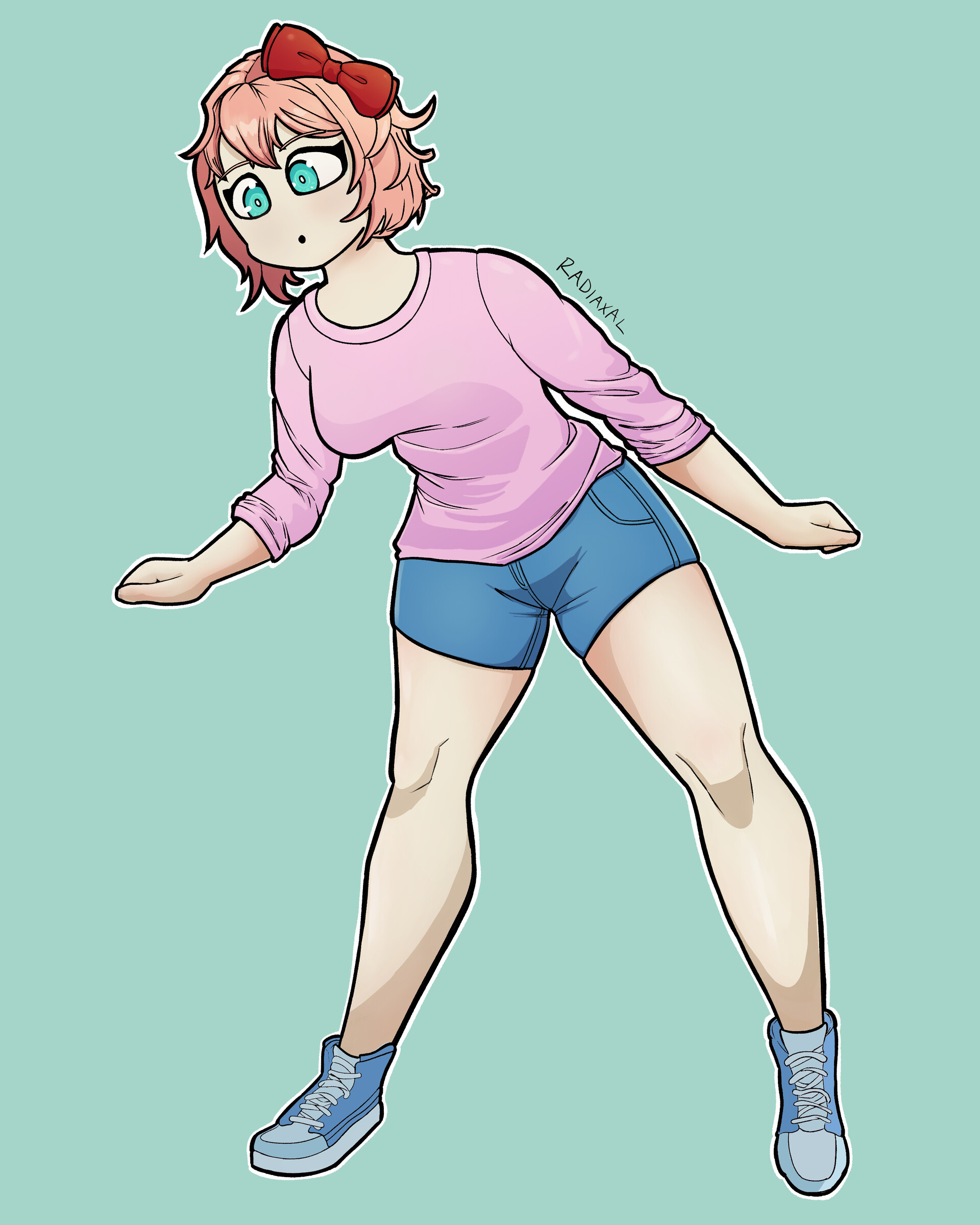 ArtStation - Sayori (DDLC) sees something in the distance