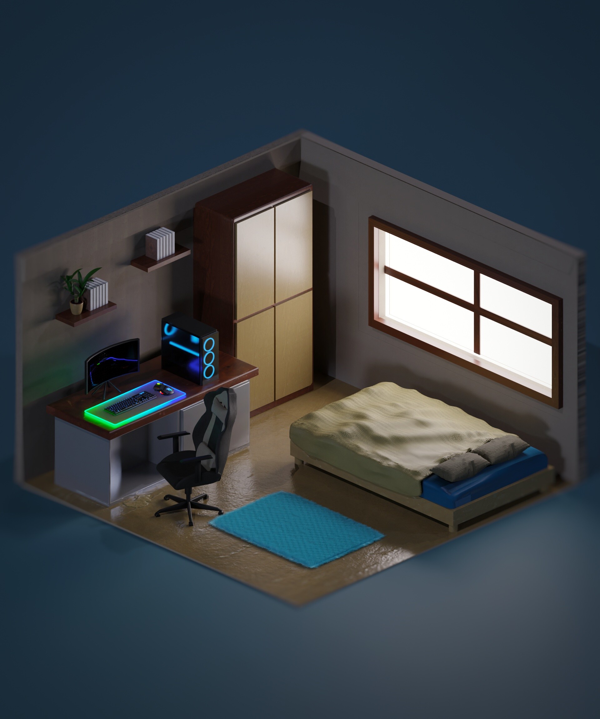 ArtStation - Minimalist bedroom