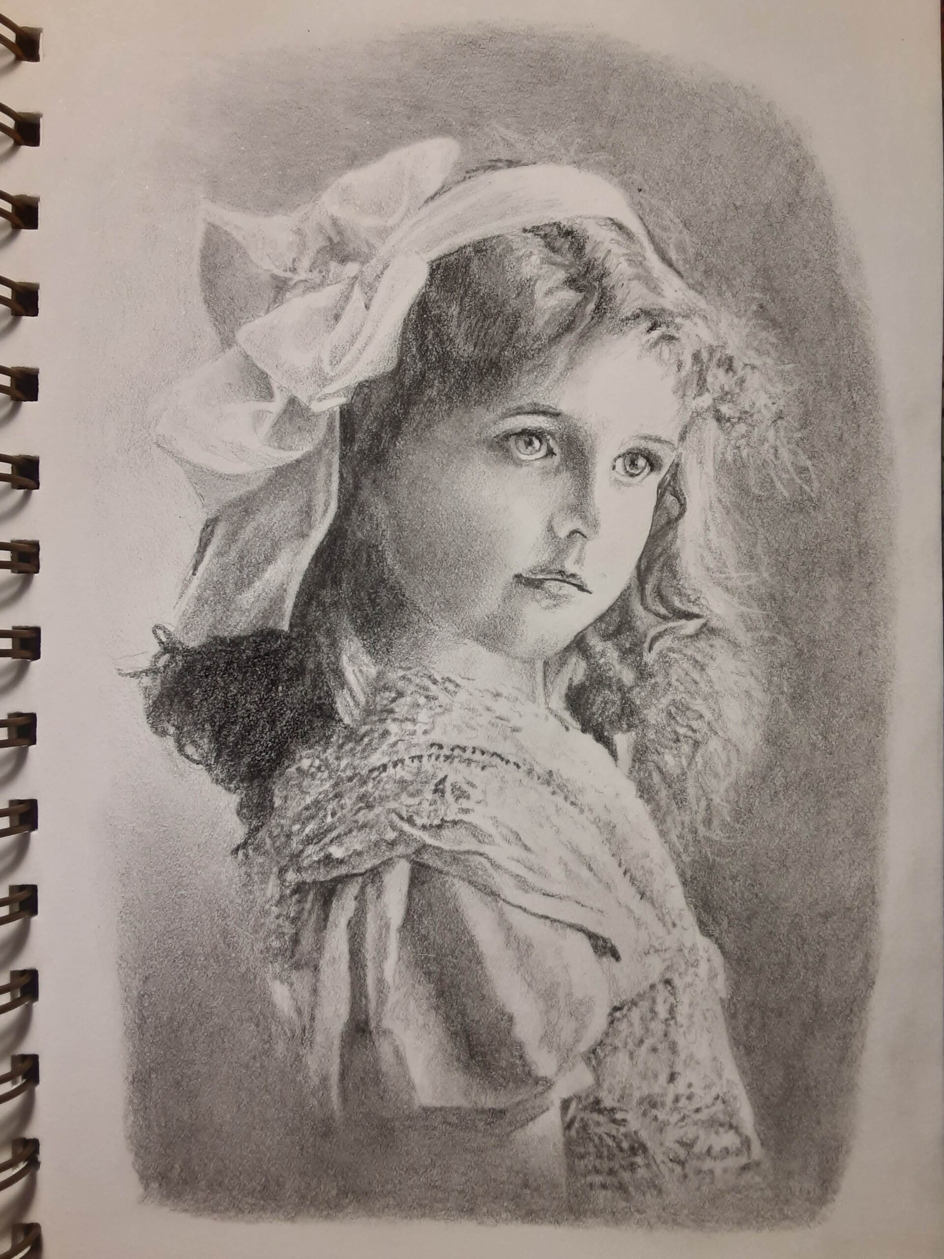 ArtStation - Graphite drawing of a girl