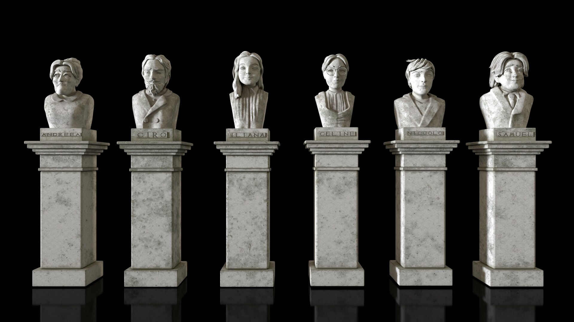 ArtStation - PUNCH project -Stylized Marble Busts