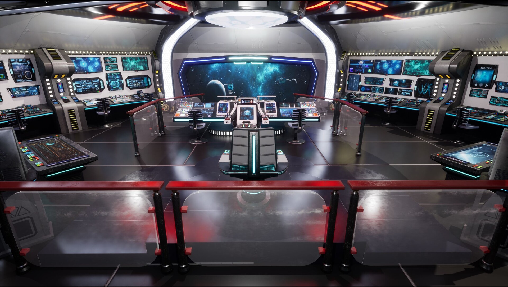 Single Person Bridge Sci Fi Spacecraft