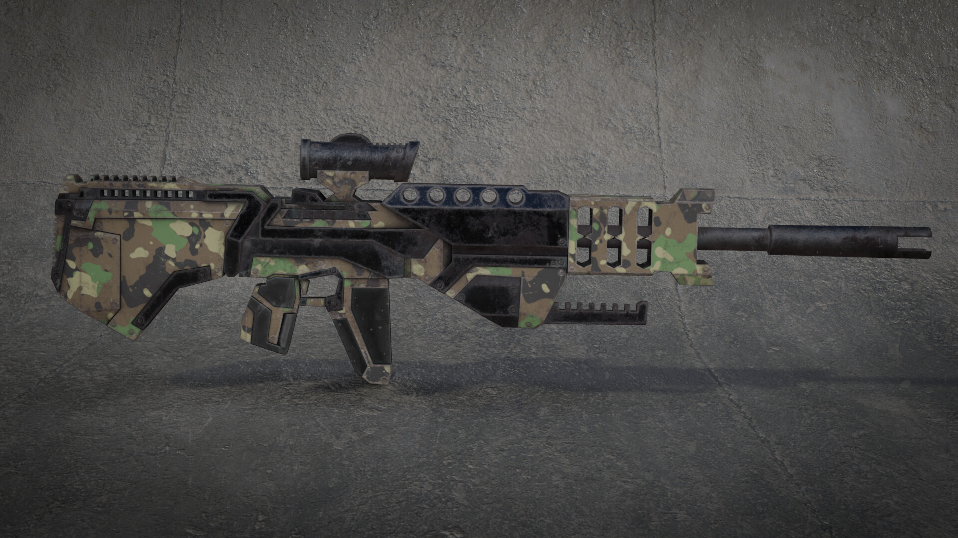 ArtStation - Camo machine gun